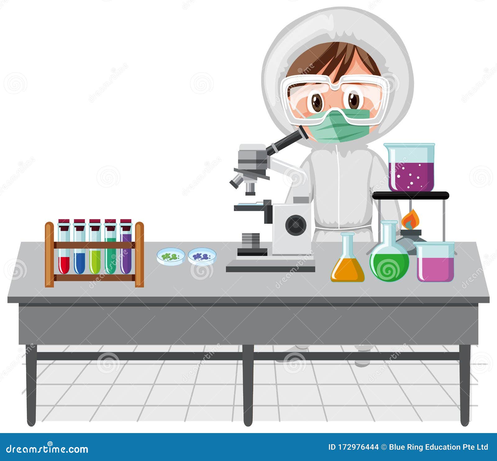 Scene with Scientist Working in the Lab Stock Vector - Illustration of ...