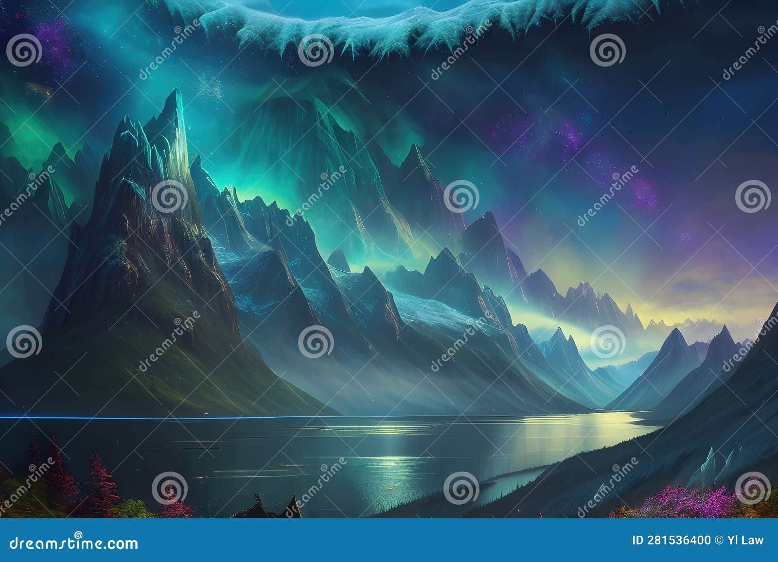 The Scene is Set in the Majestic Realm of Valhalla Stock Illustration ...