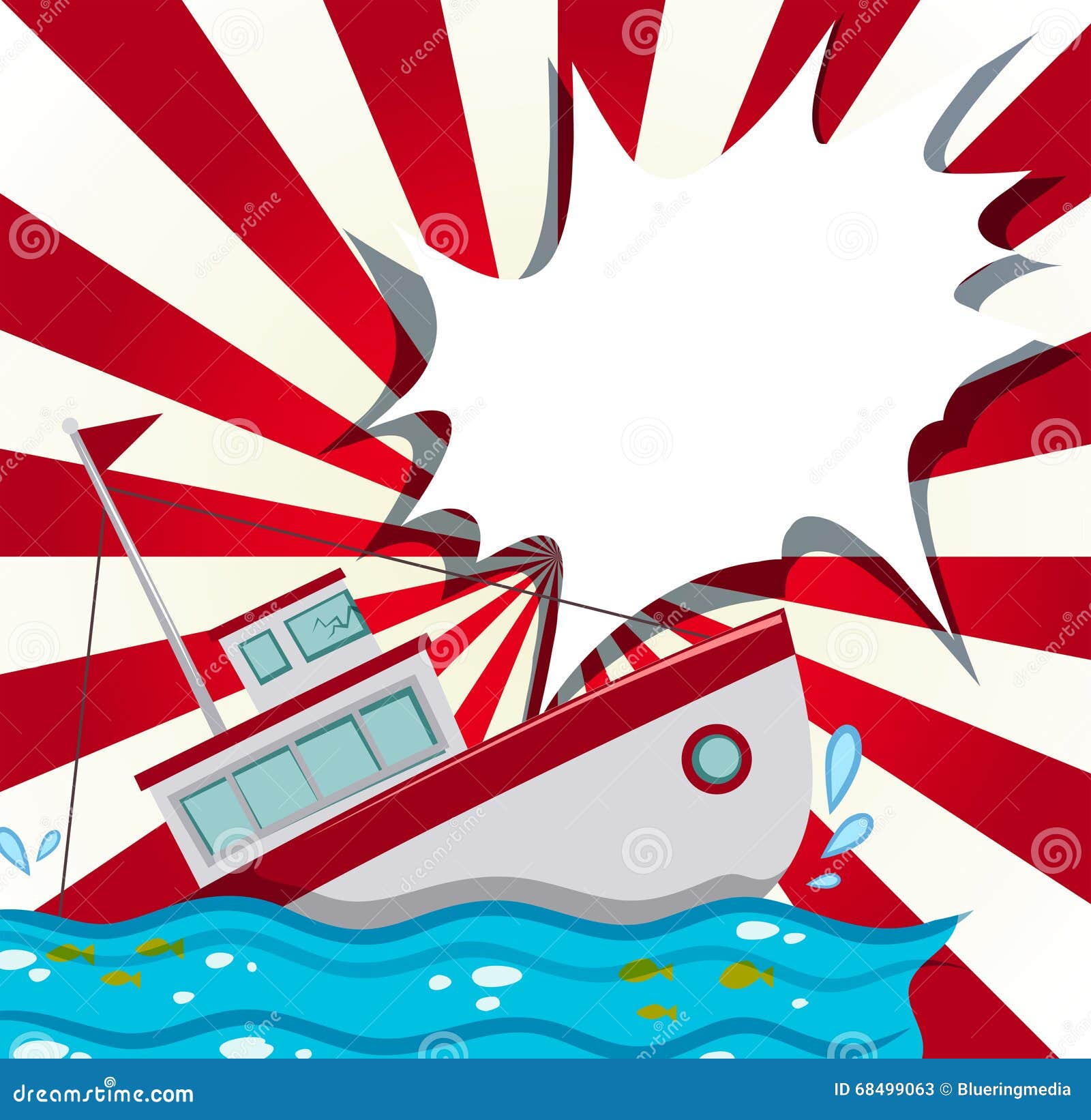 Scene with Shipwreck in the Ocean Stock Vector - Illustration of ...