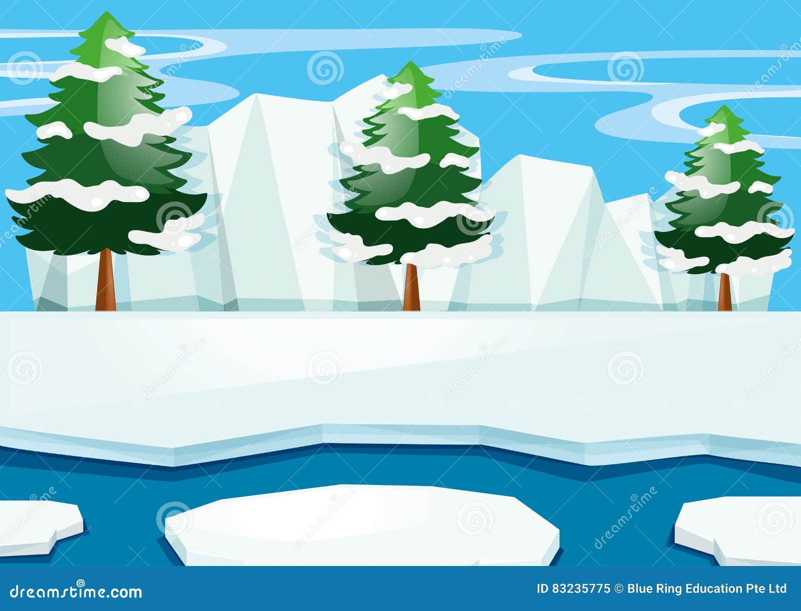 Scene with Snow on the Ground Stock Illustration - Illustration of ...