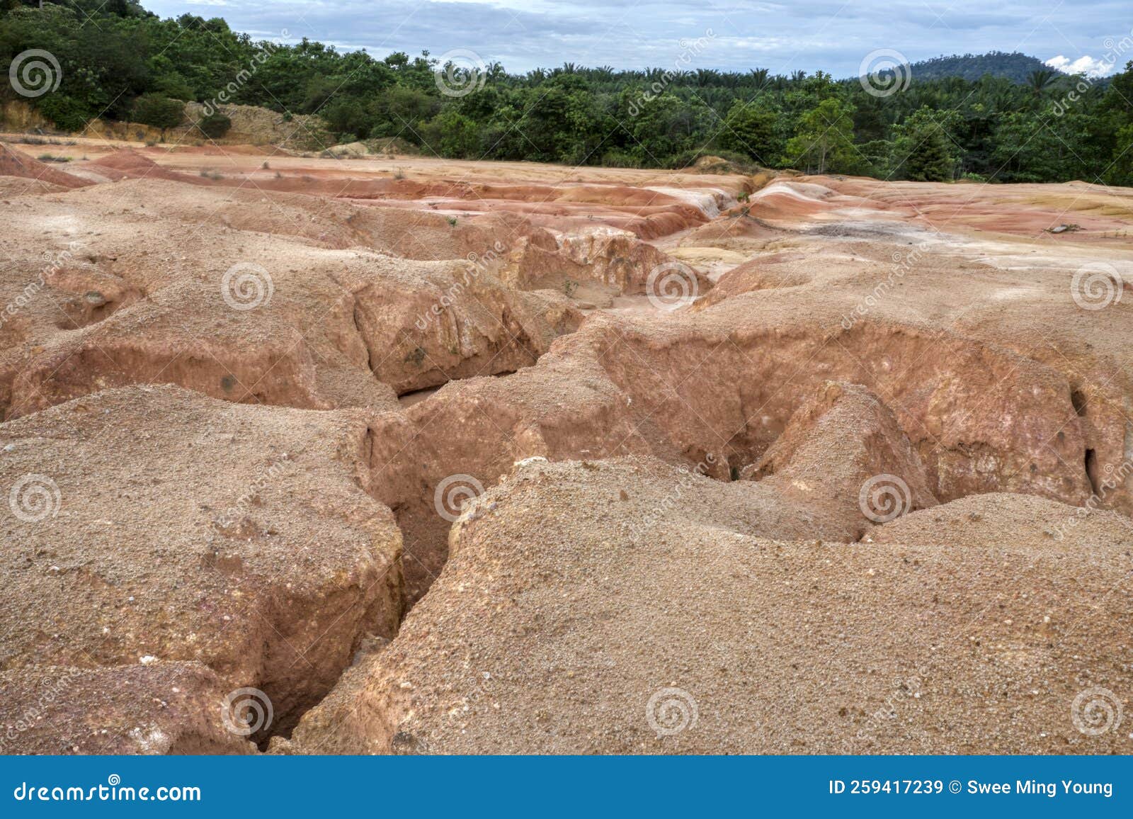 Scene of the Soil Erosion Landscape. Stock Image - Image of field ...