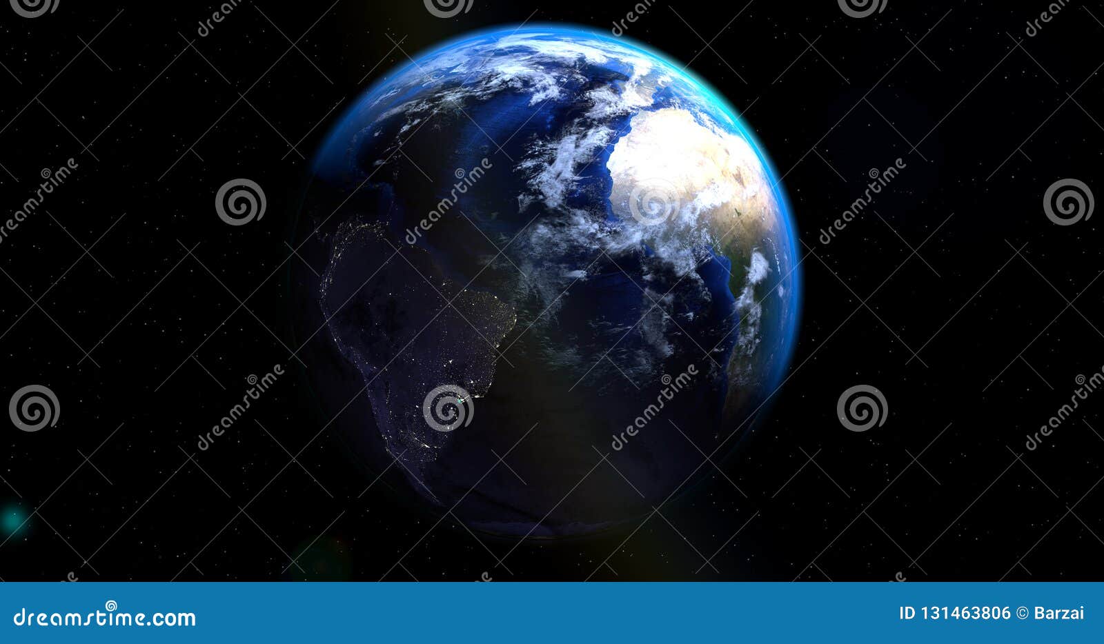 A Scene of the Space with the Planet Earth. Stock Illustration ...