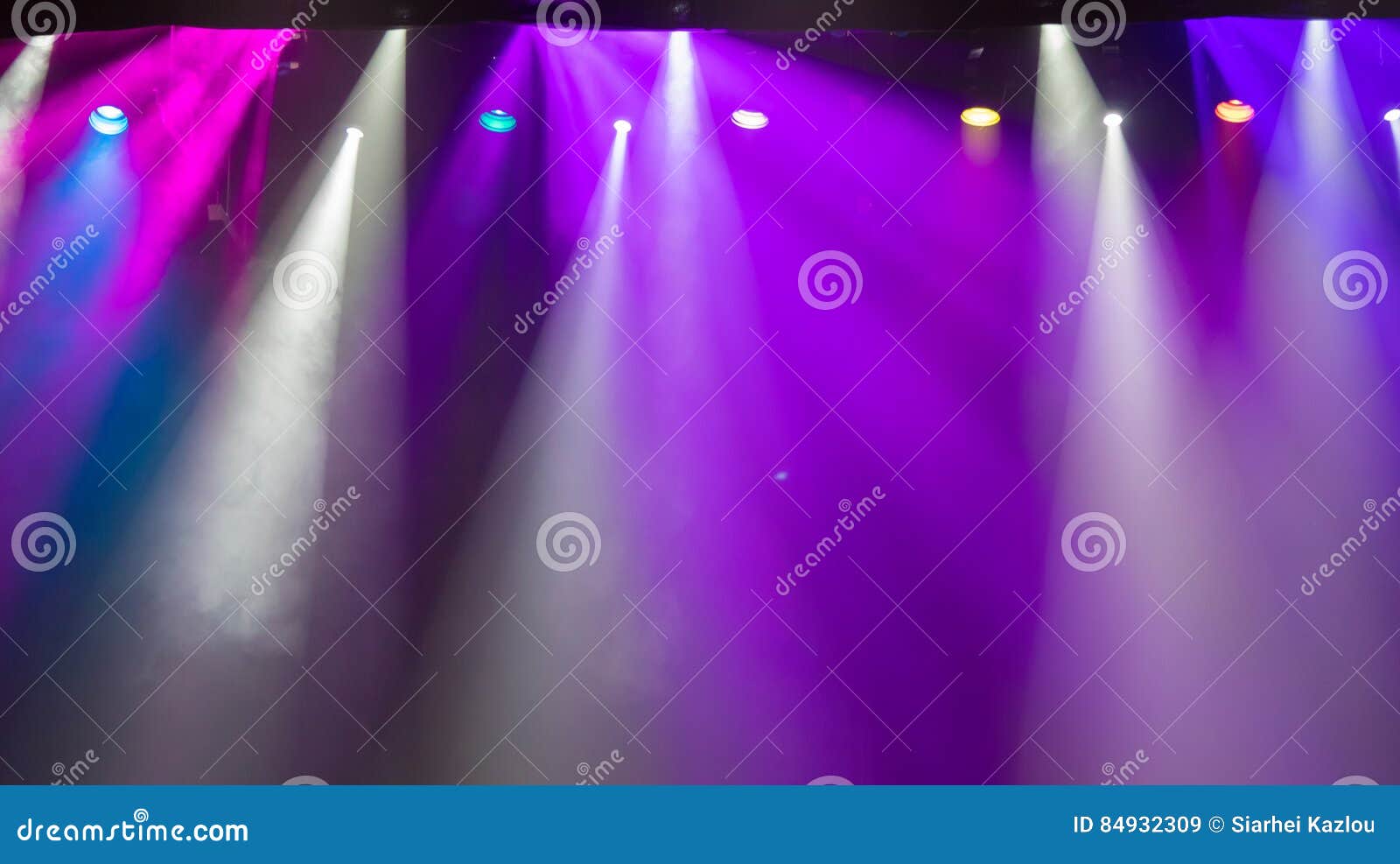 Scene, Stage Light with Colored Spotlights Stock Image - Image of ...