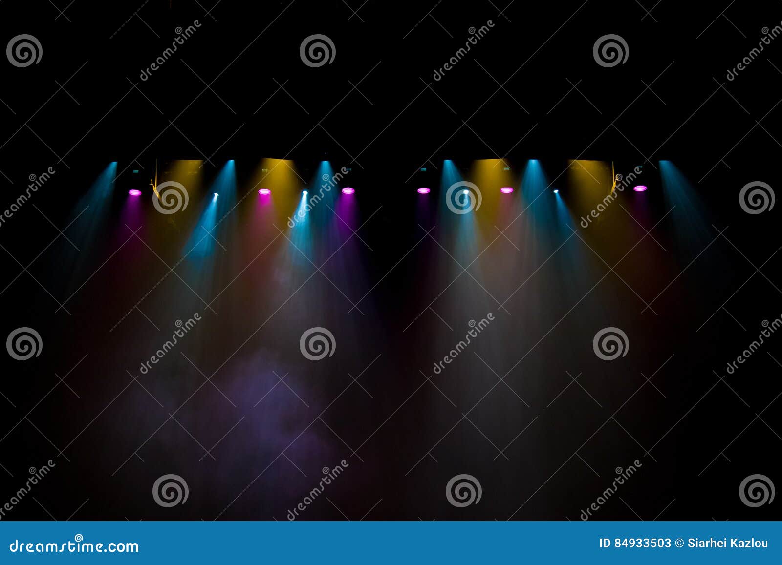 Scene, Stage Light with Colored Spotlights Stock Image - Image of ...