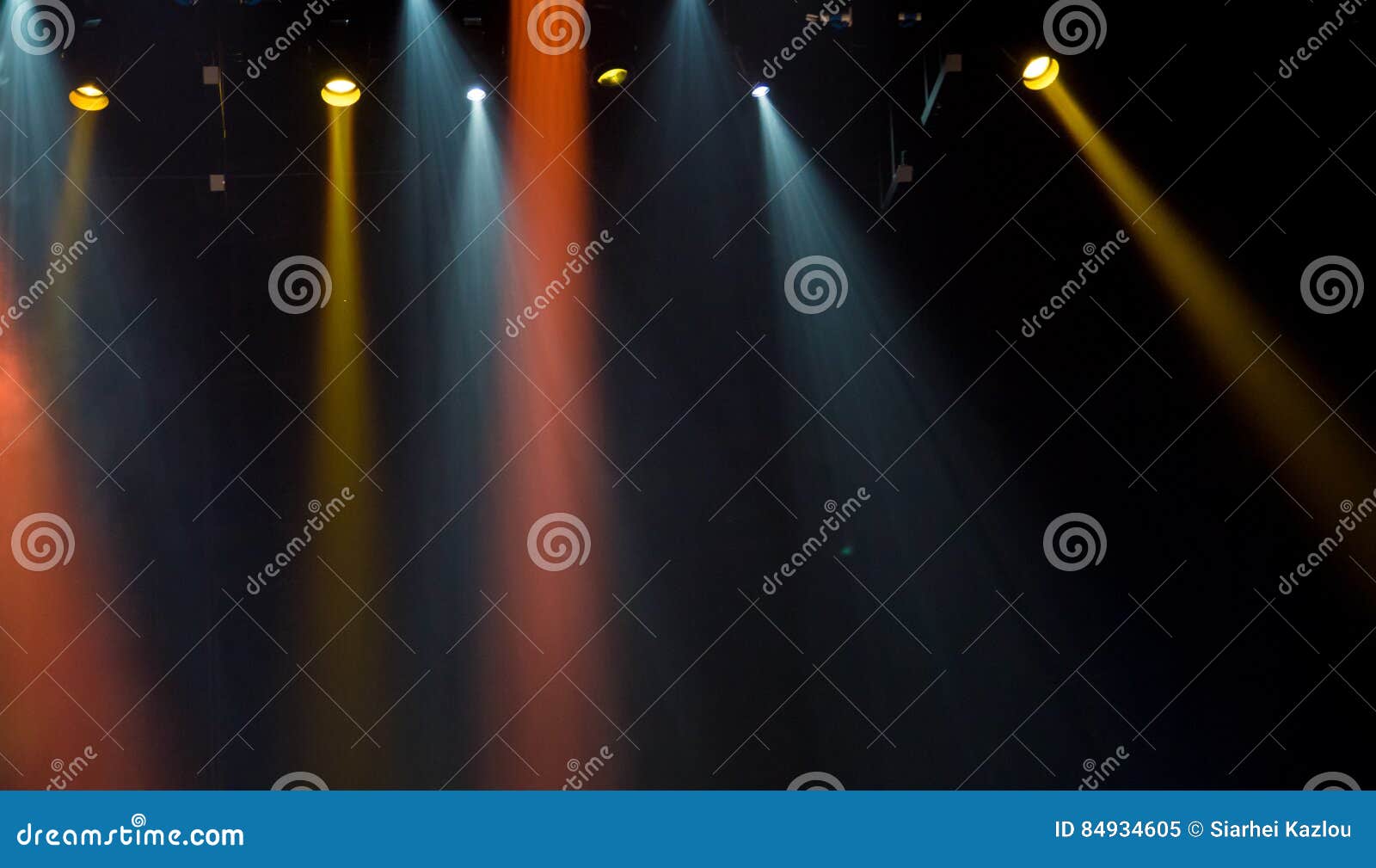Scene, Stage Light with Colored Spotlights Stock Image - Image of ...