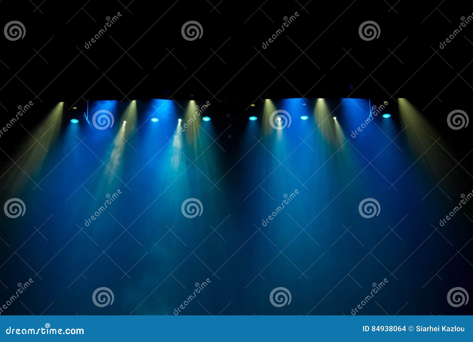 Scene, Stage Light with Colored Spotlights Stock Photo - Image of ...