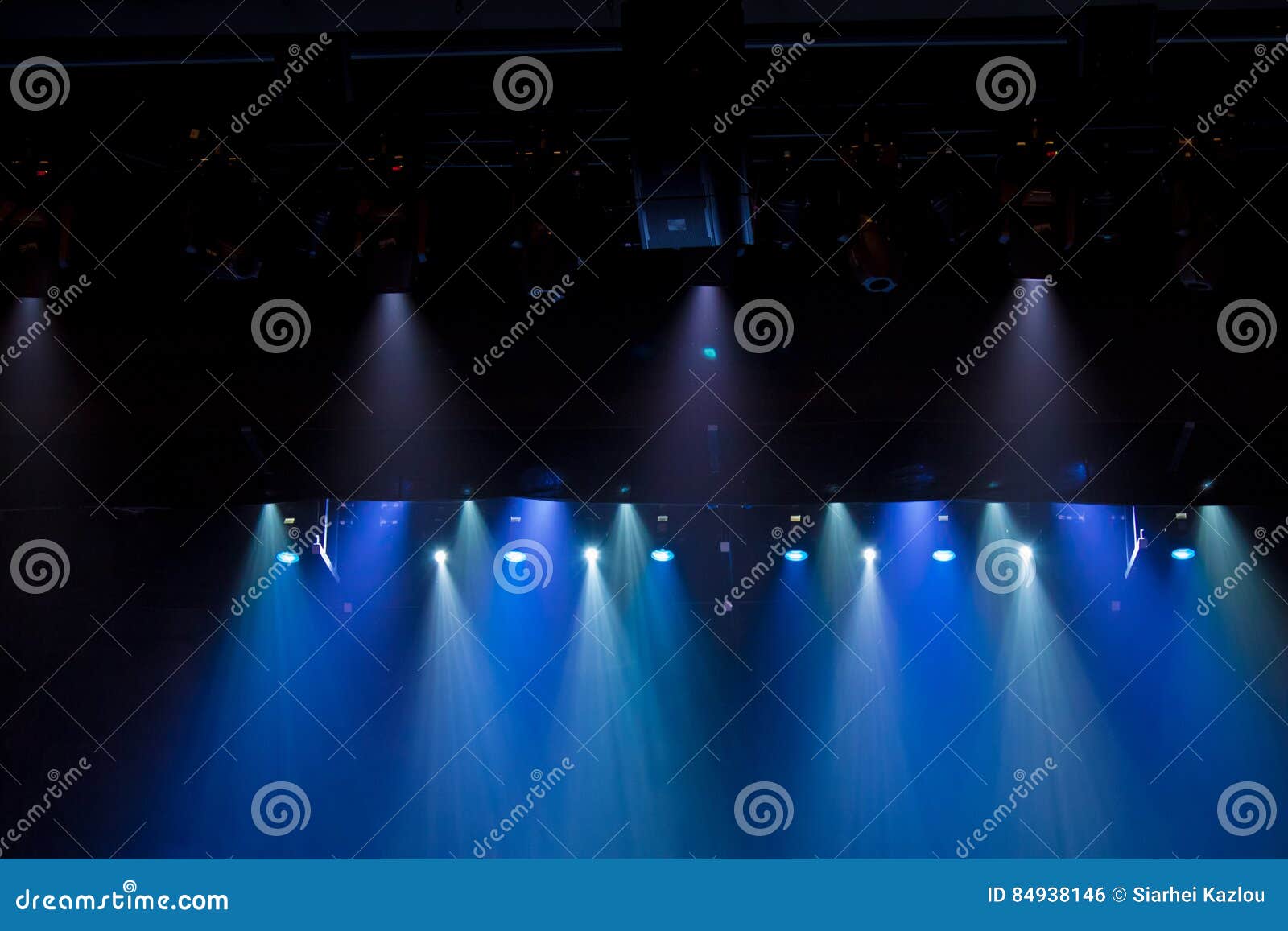 Scene, Stage Light with Colored Spotlights Stock Photo - Image of arena ...