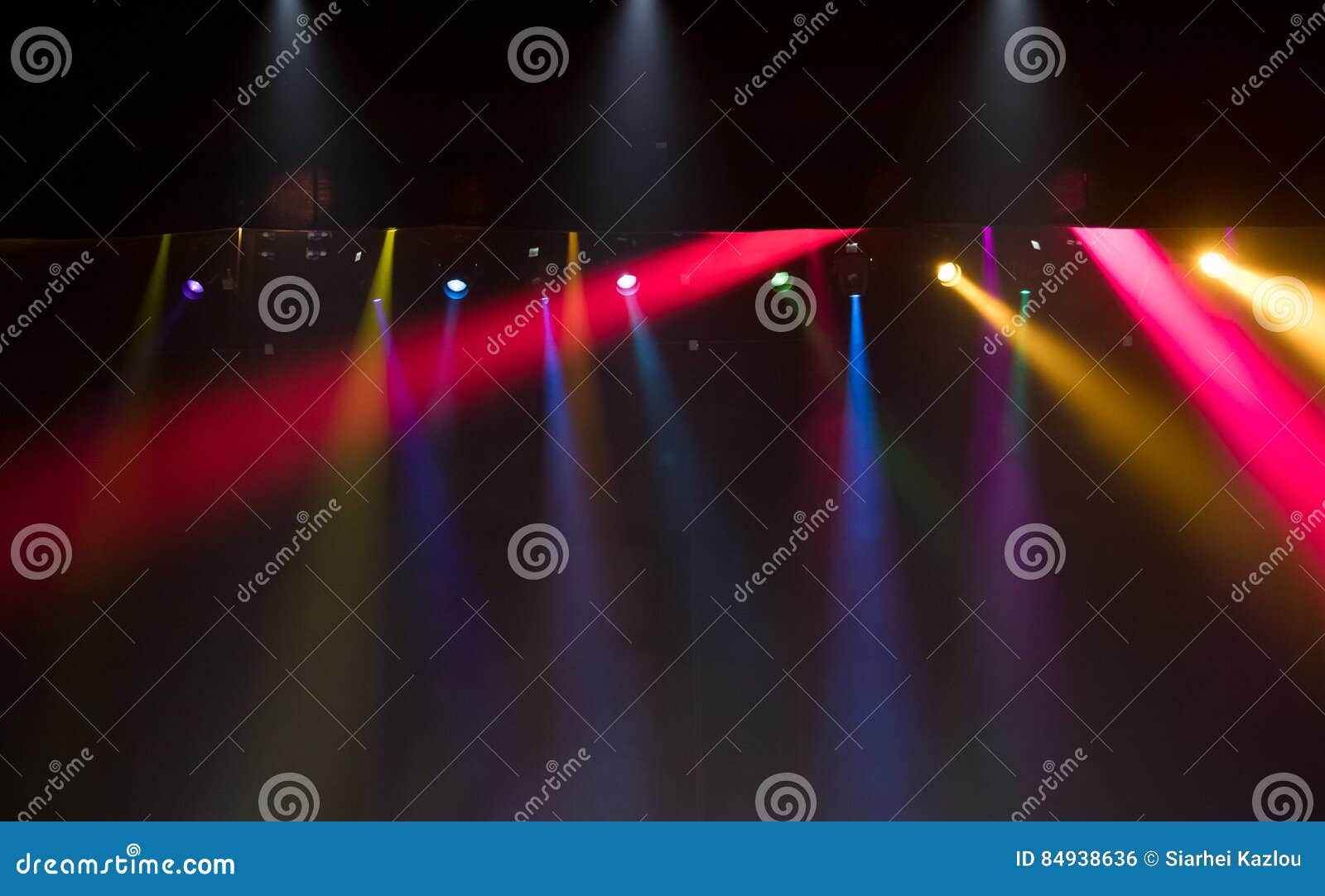 Scene, Stage Light with Colored Spotlights Stock Photo - Image of ...
