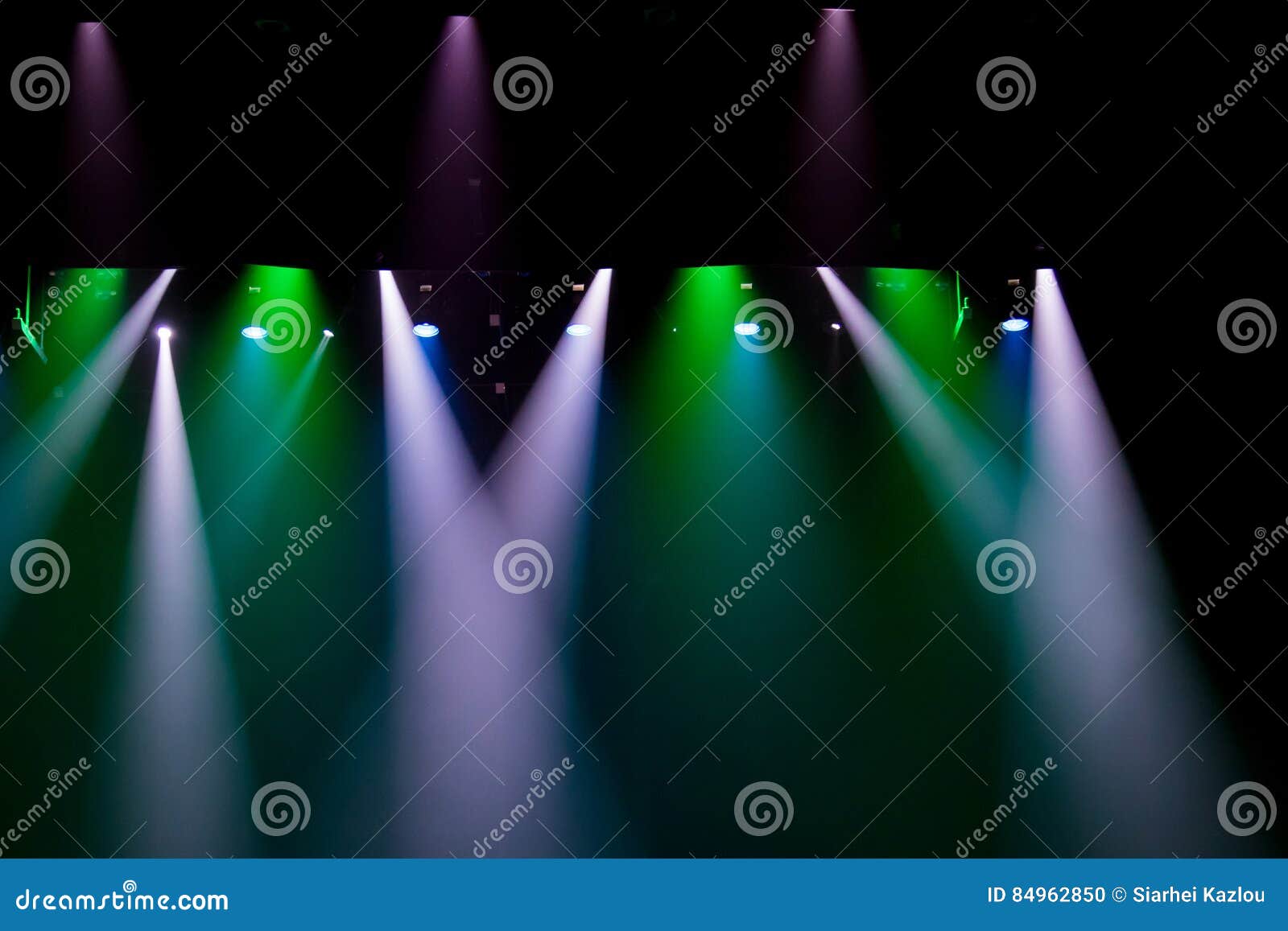 Scene, Stage Light with Colored Spotlights Stock Photo - Image of ...