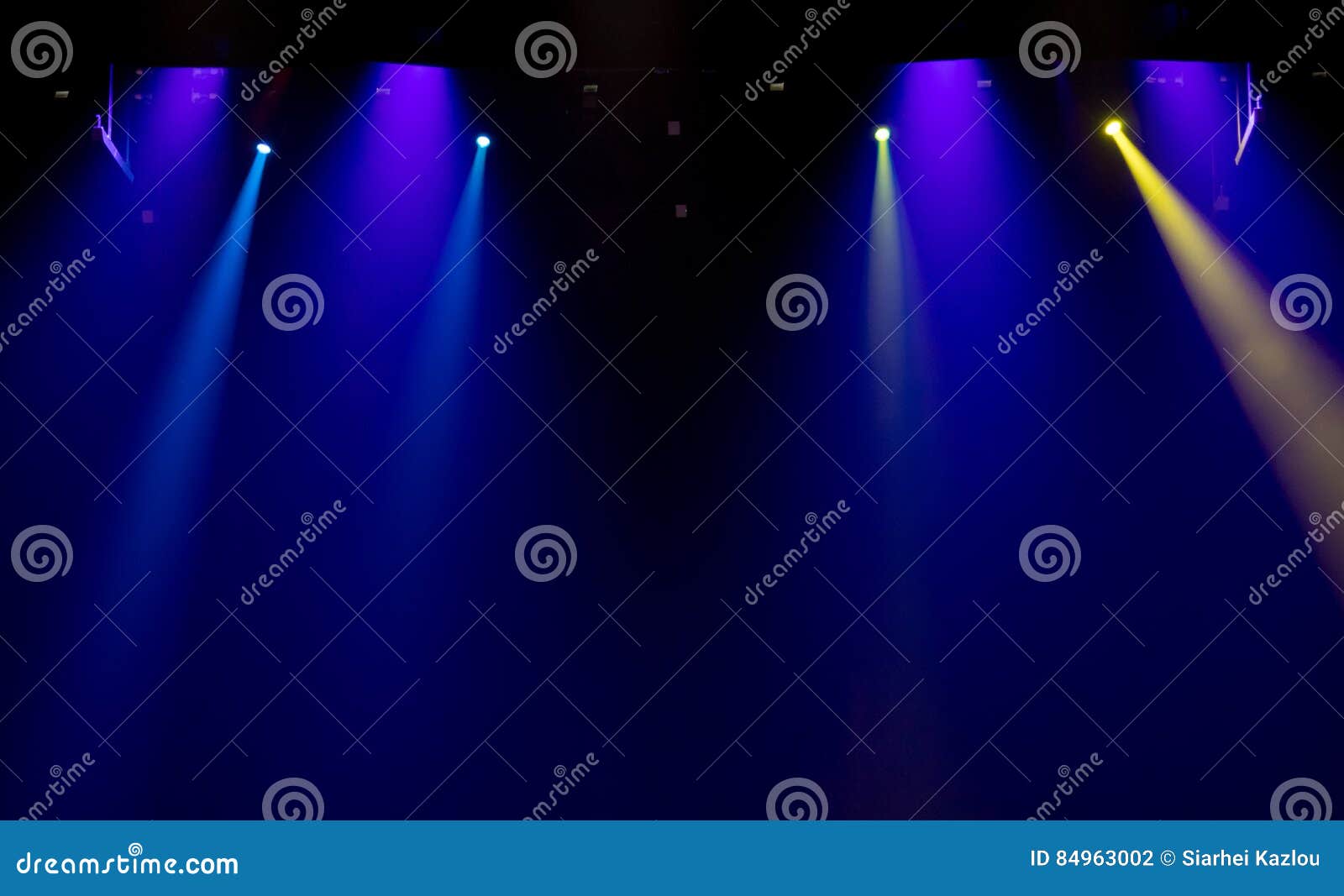 Scene, Stage Light with Colored Spotlights Stock Photo - Image of ...