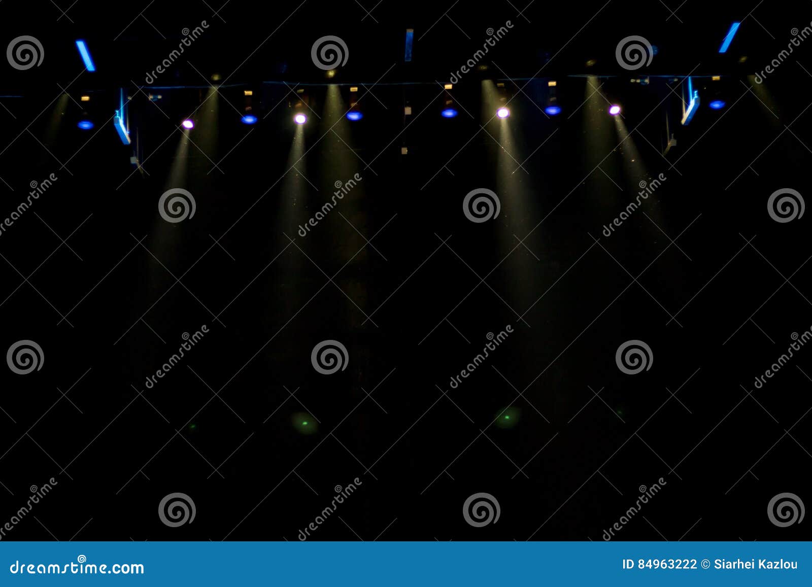 Scene, Stage Light with Colored Spotlights Stock Photo - Image of ...