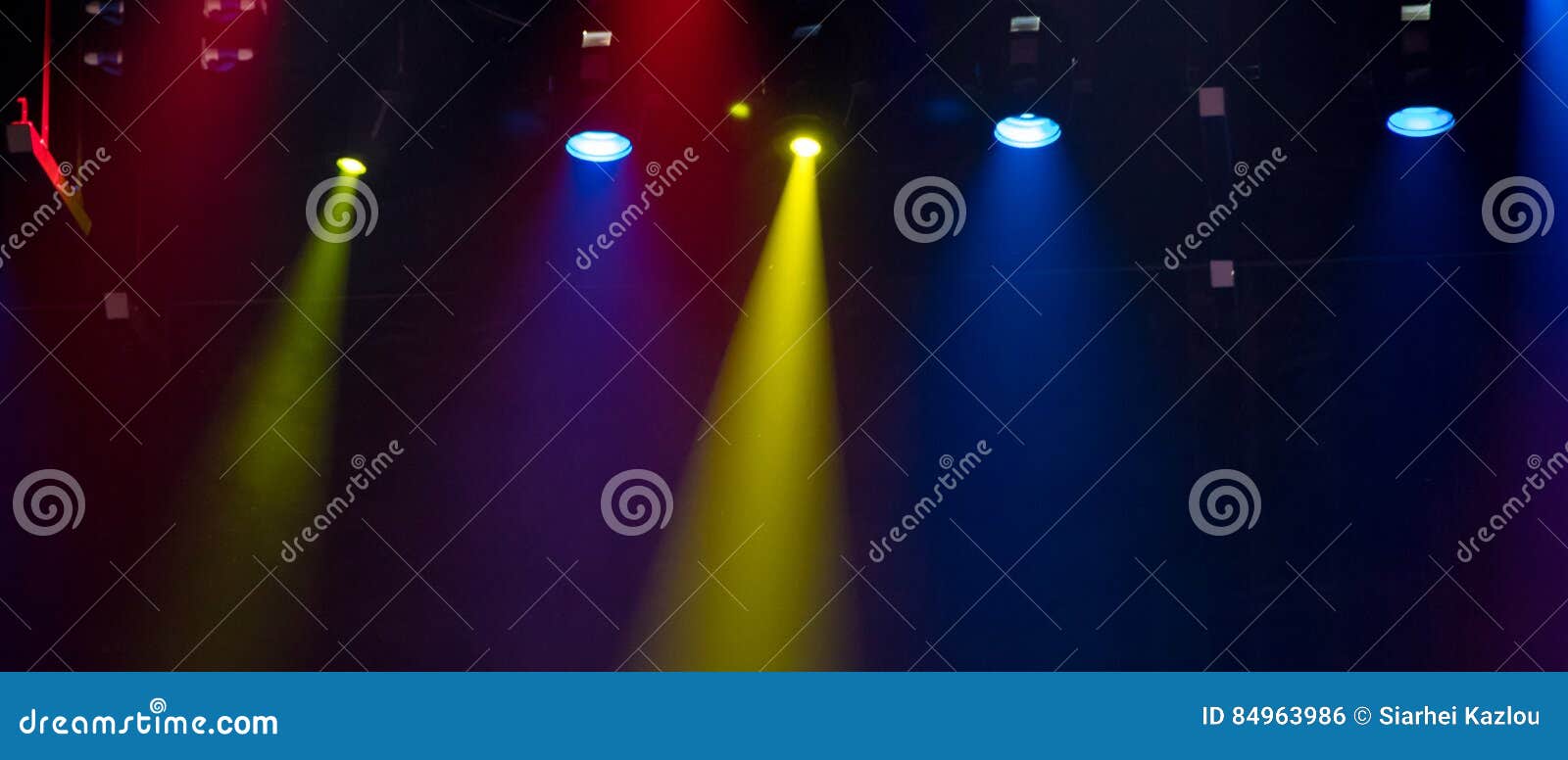 Scene, Stage Light with Colored Spotlights Stock Photo - Image of ...