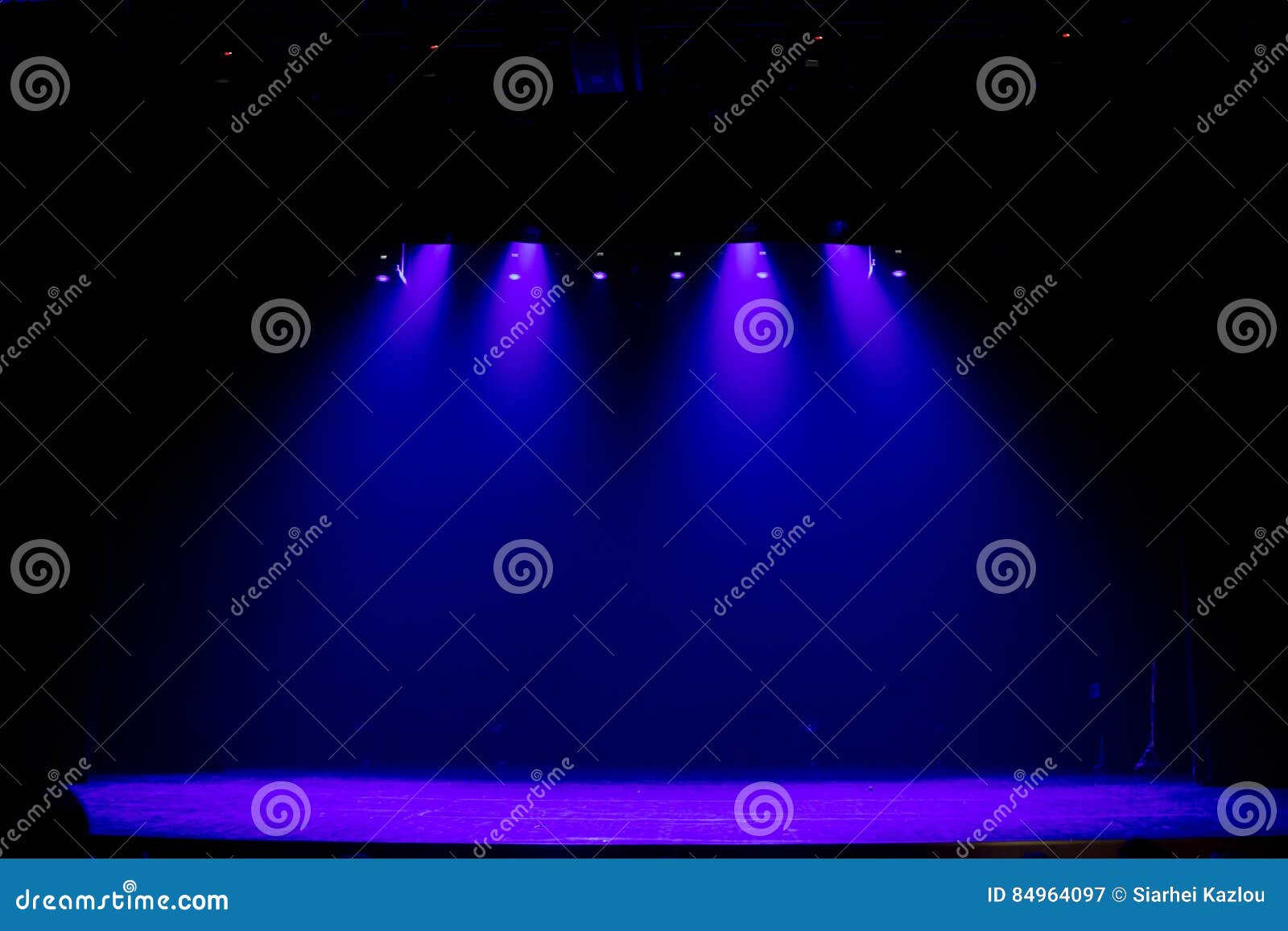Scene, Stage Light with Colored Spotlights Stock Image - Image of drama ...