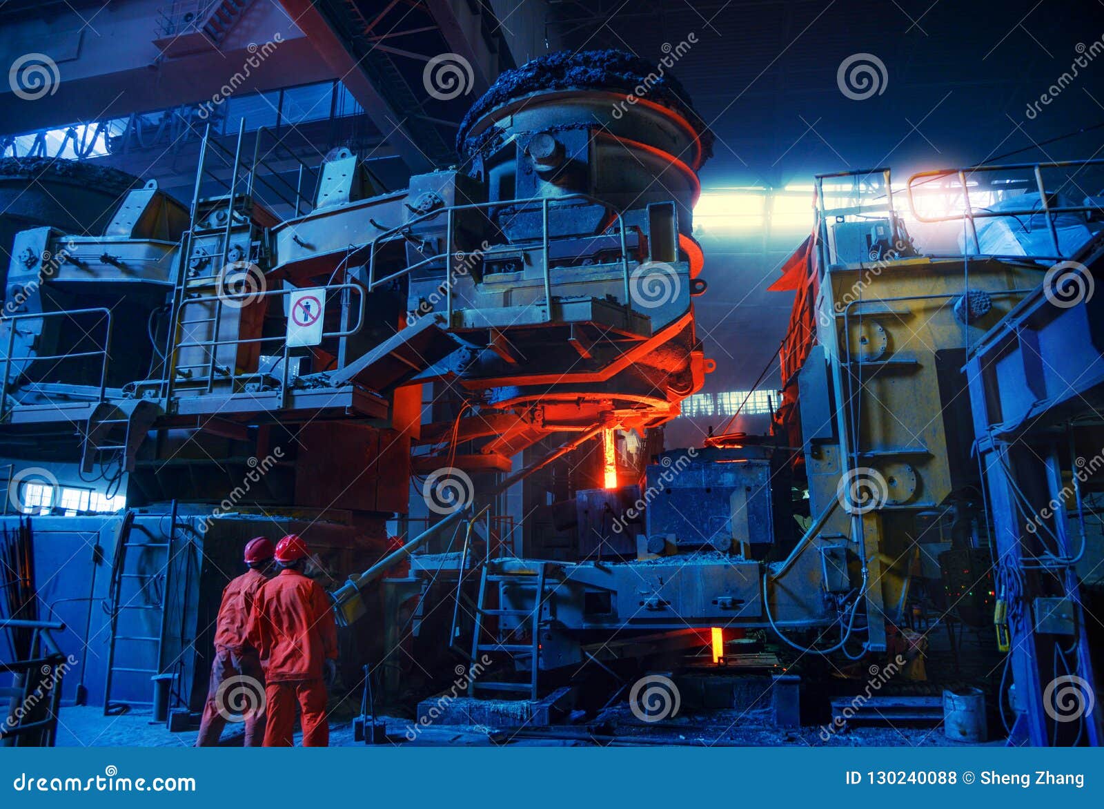 Scene of Steelmaking Workshop Stock Photo - Image of bright, fire ...