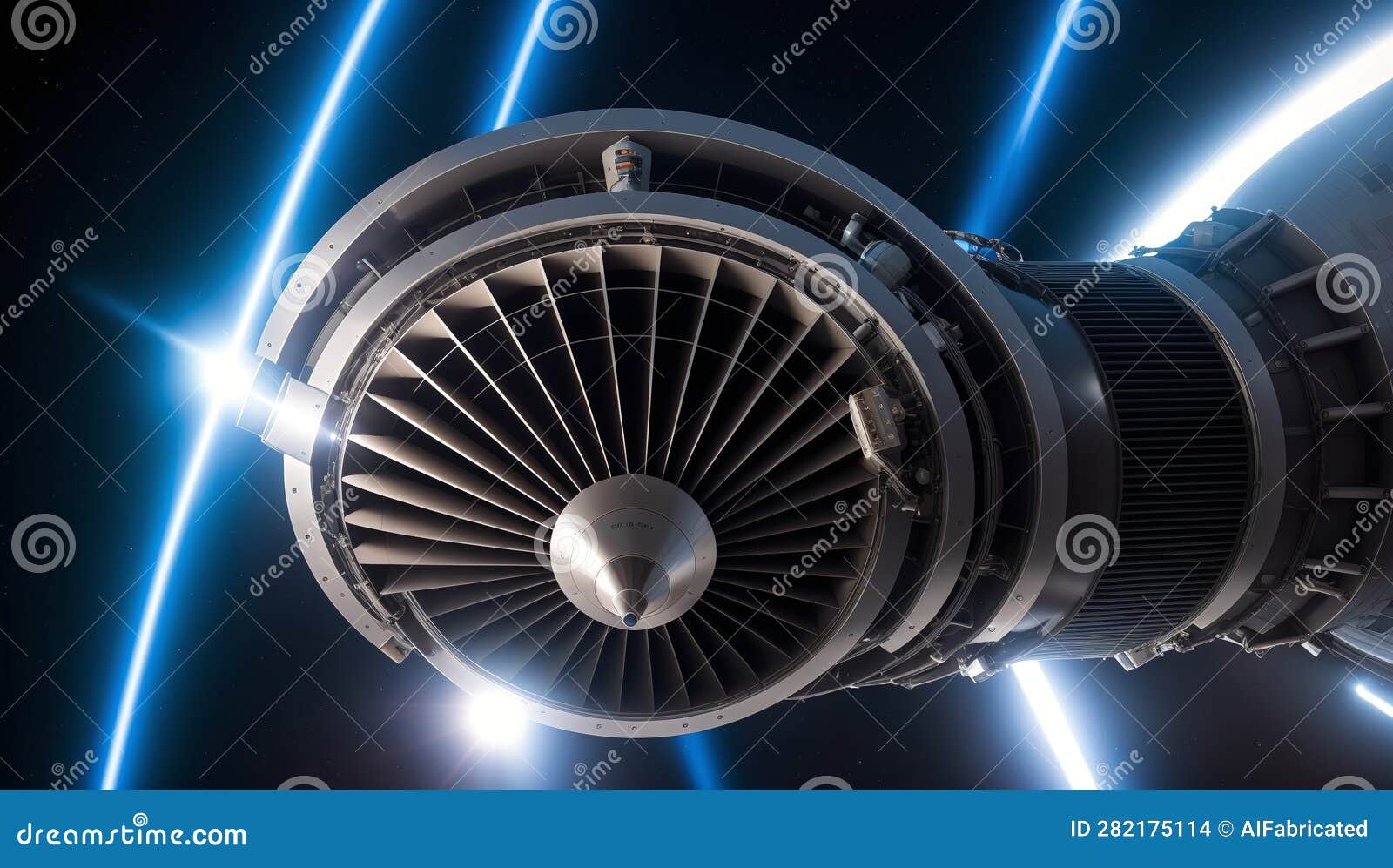 A Scene of a Strikingly Dynamic View of a Jet Engine AI Generative ...