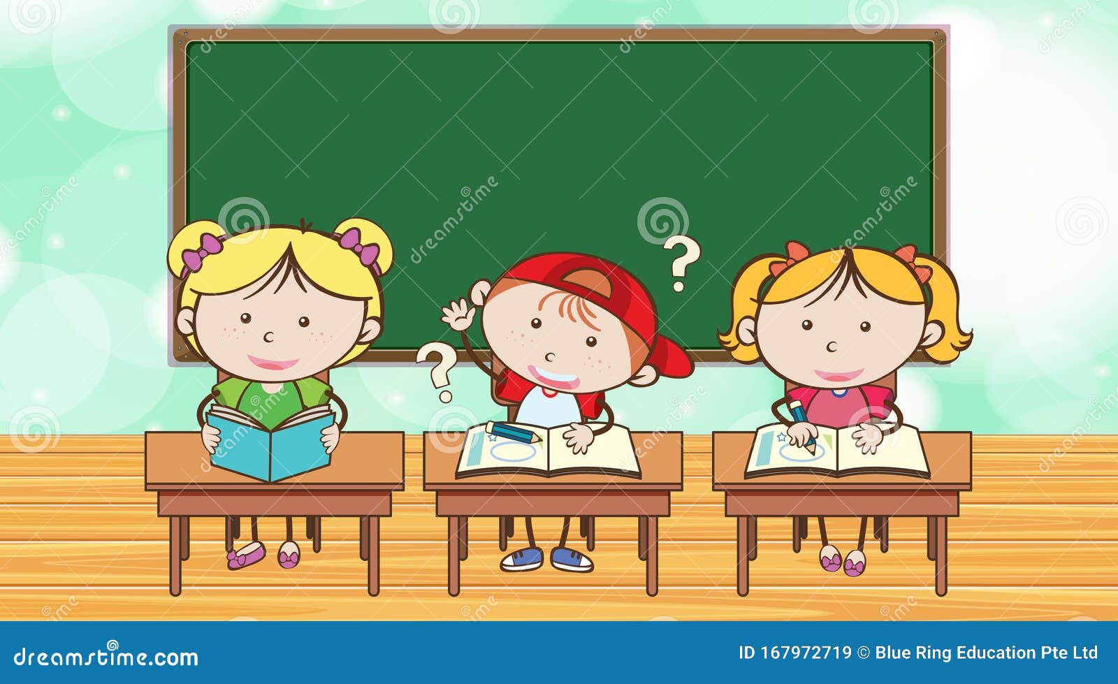 Scene with Students Learning in Classroom Stock Vector - Illustration ...