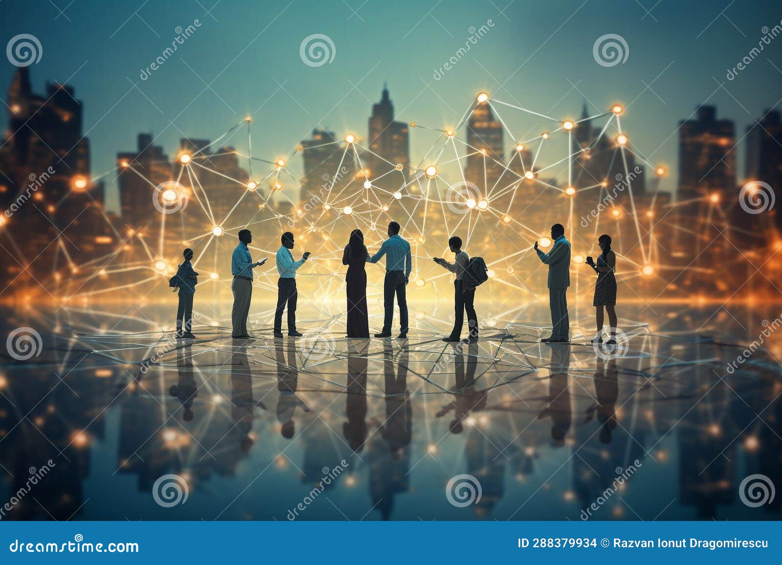 Scene Symbolizing the Concept of Connected People, Where Individuals ...