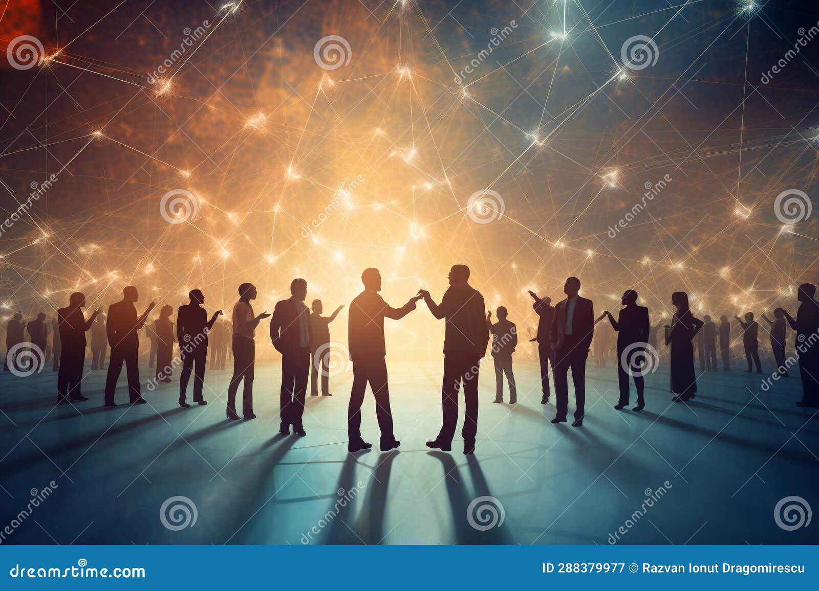 Scene Symbolizing the Concept of Connected People, Where Individuals ...