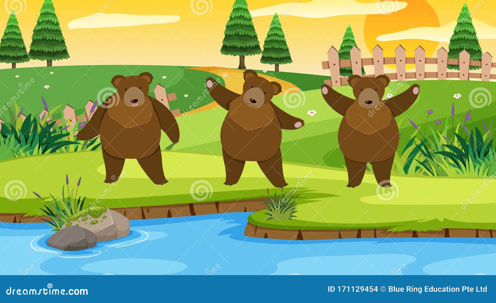 The Three Bears, Vintage Illustration Cartoon Vector | CartoonDealer ...