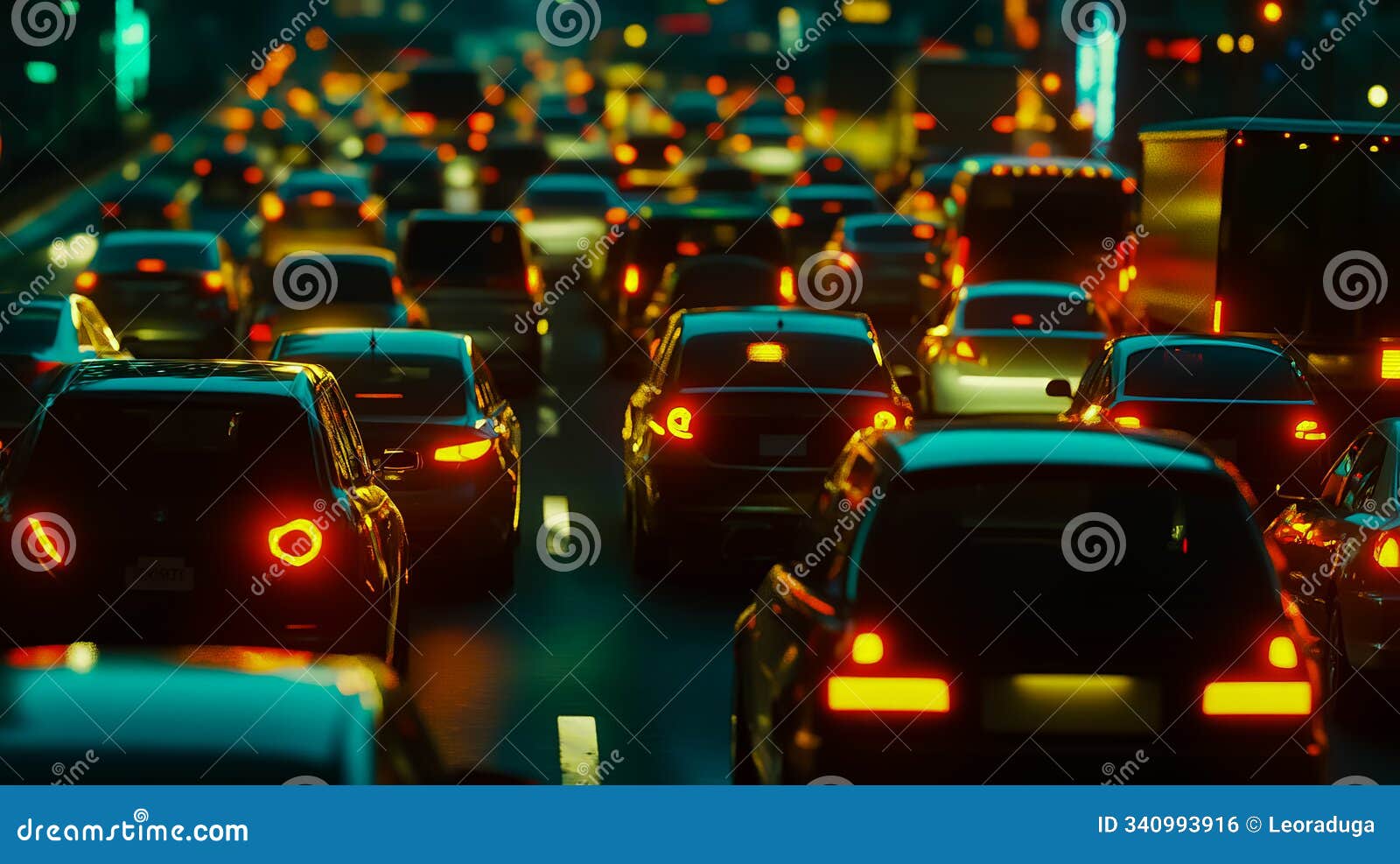 A Scene of a Traffic Jam in City Stock Illustration - Illustration of ...