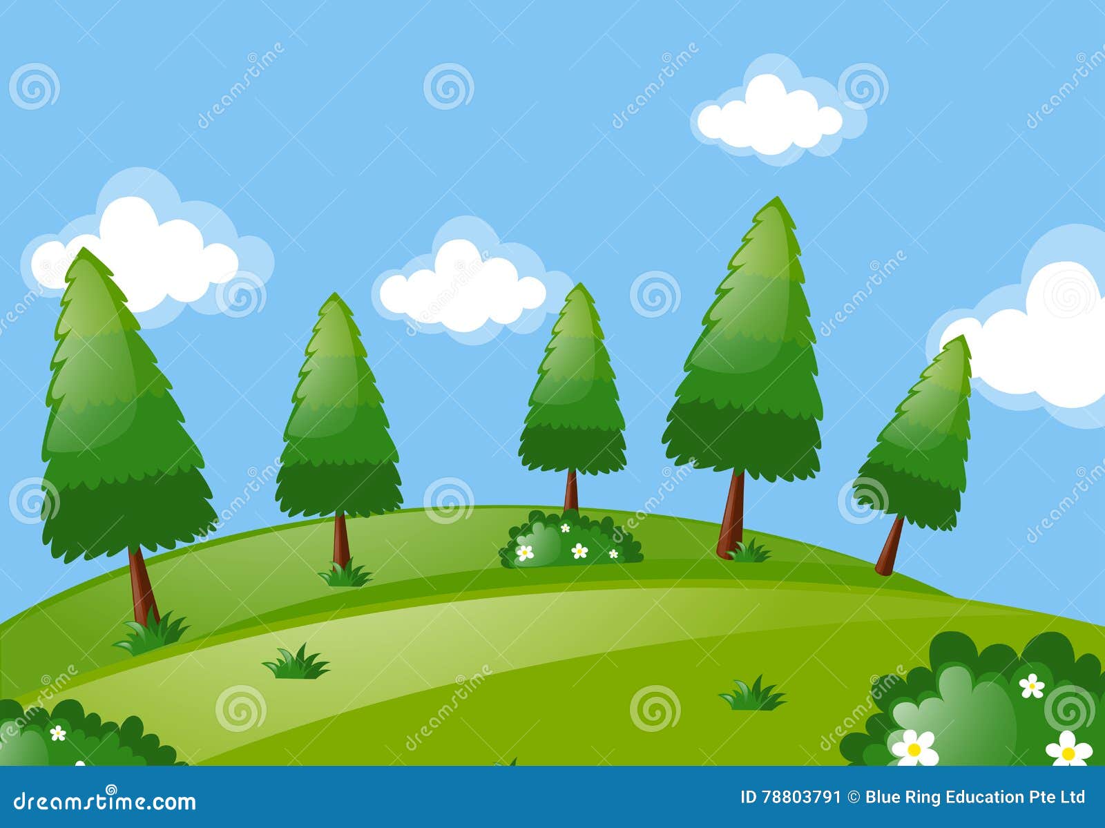 Scene with trees in park stock vector. Illustration of clipart - 78803791