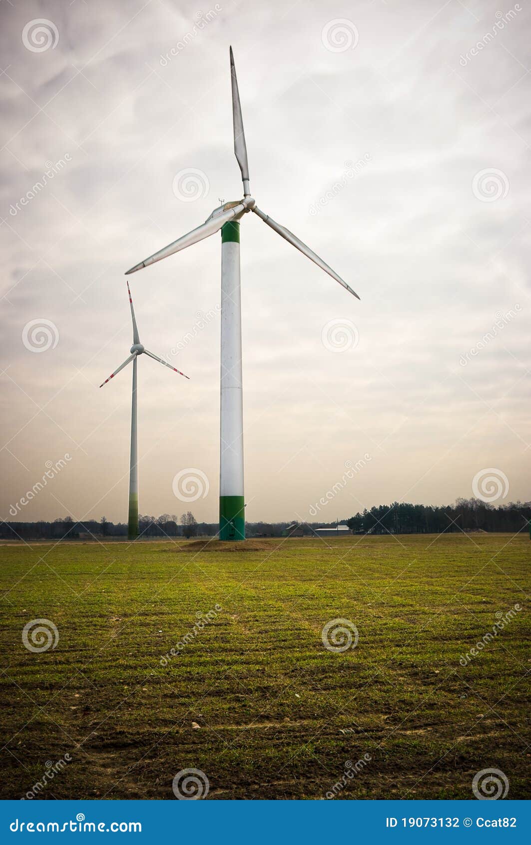 Scene with two windmills stock photo. Image of industry - 19073132
