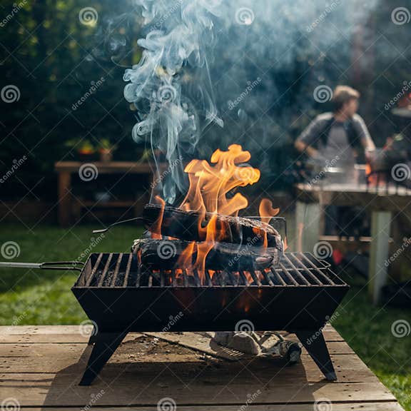 Smoke Rising from Grill, Creating Dynamic Visual Effect in Cooking ...