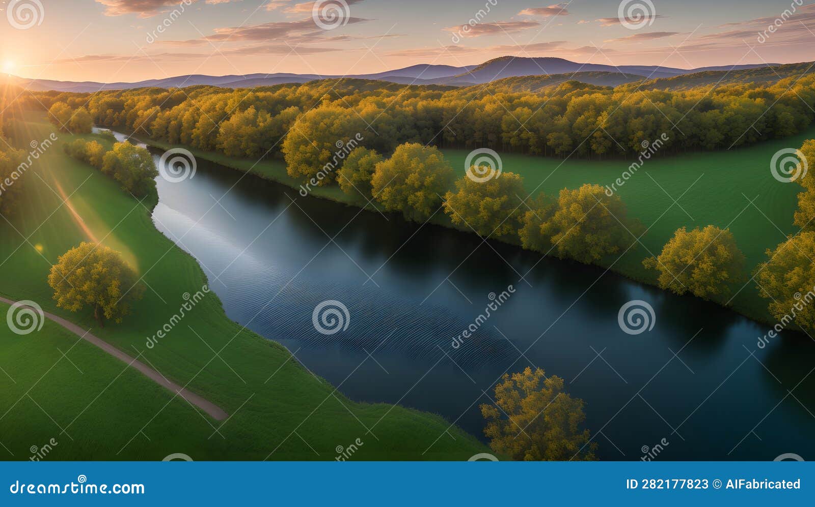 A Scene of a Visually Mesmerizing View of a River and a Forest AI ...