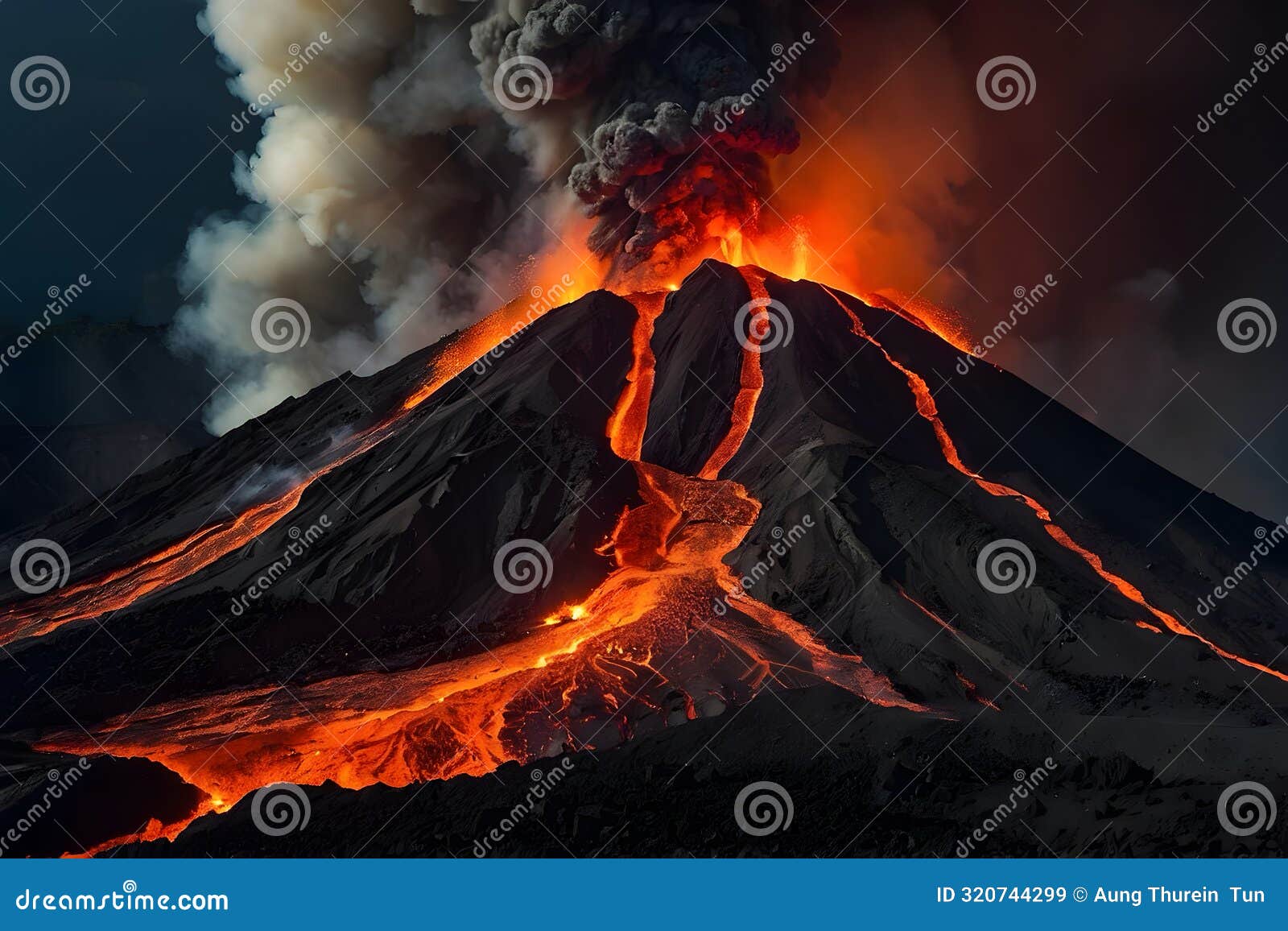 A Scene of Volcanic Eruptions Stock Image - Image of erupt, igneous ...