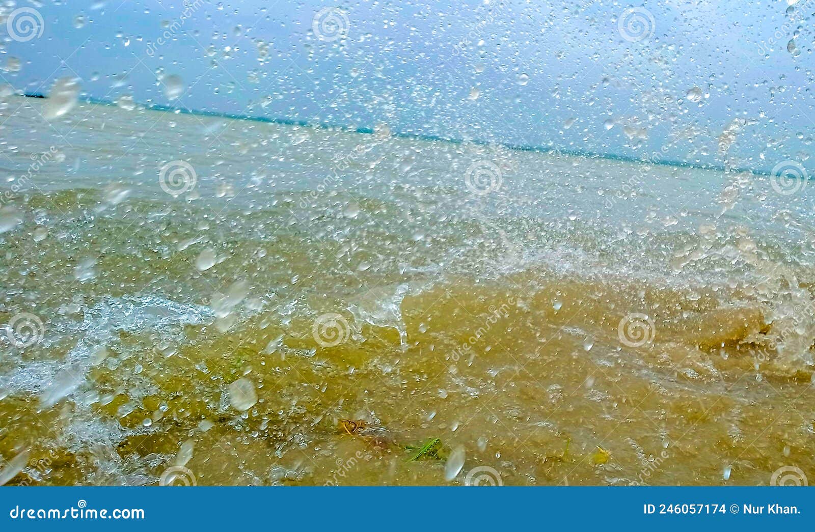 Scene of Water Splashing in the River. Stock Photo - Image of horizon ...