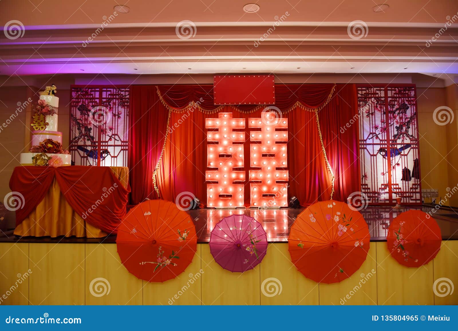 Wedding stage stock image. Image of stage, projection - 135804965