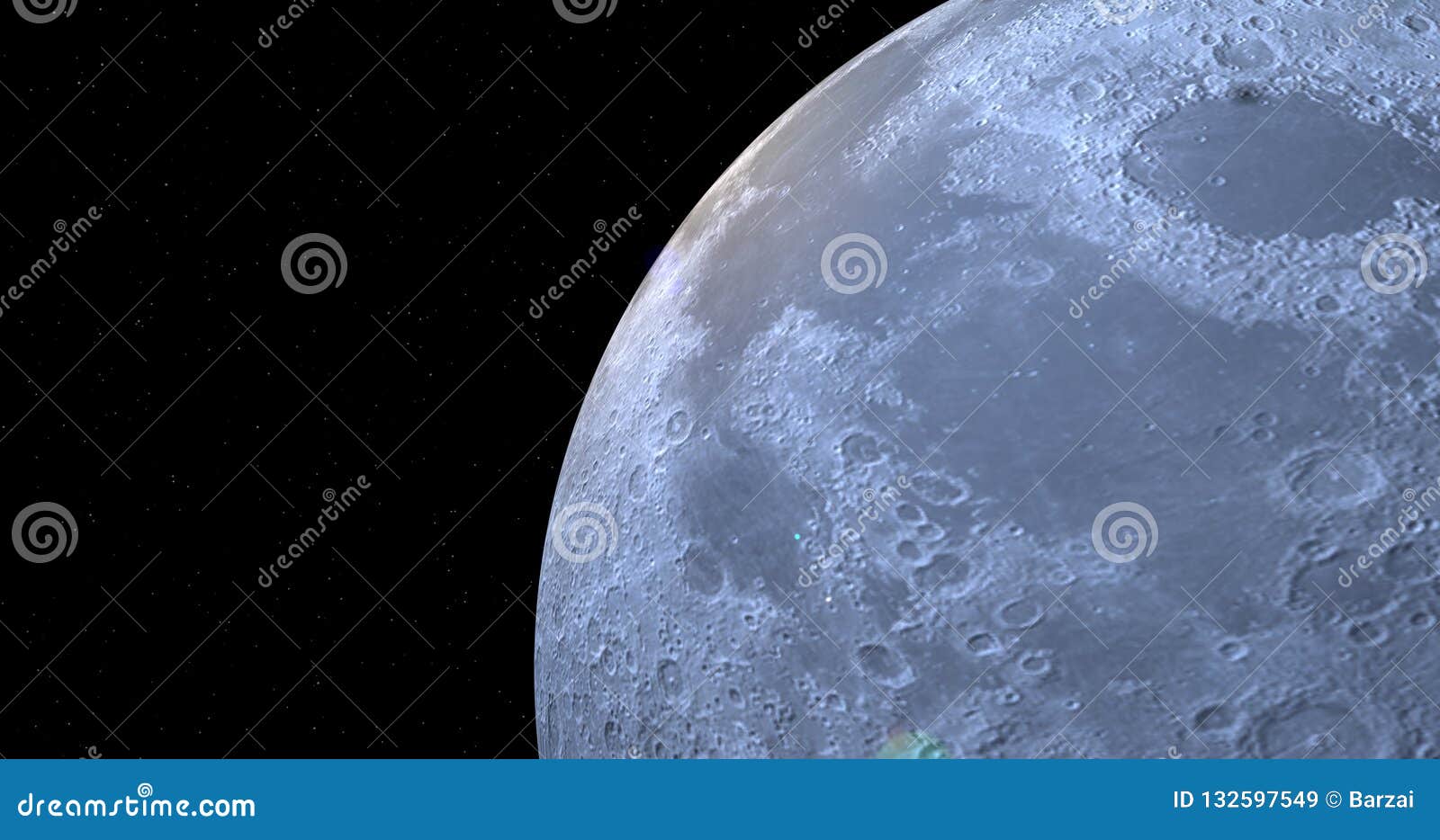 A Scene Which Shows a Part of the Moon. Stock Illustration ...