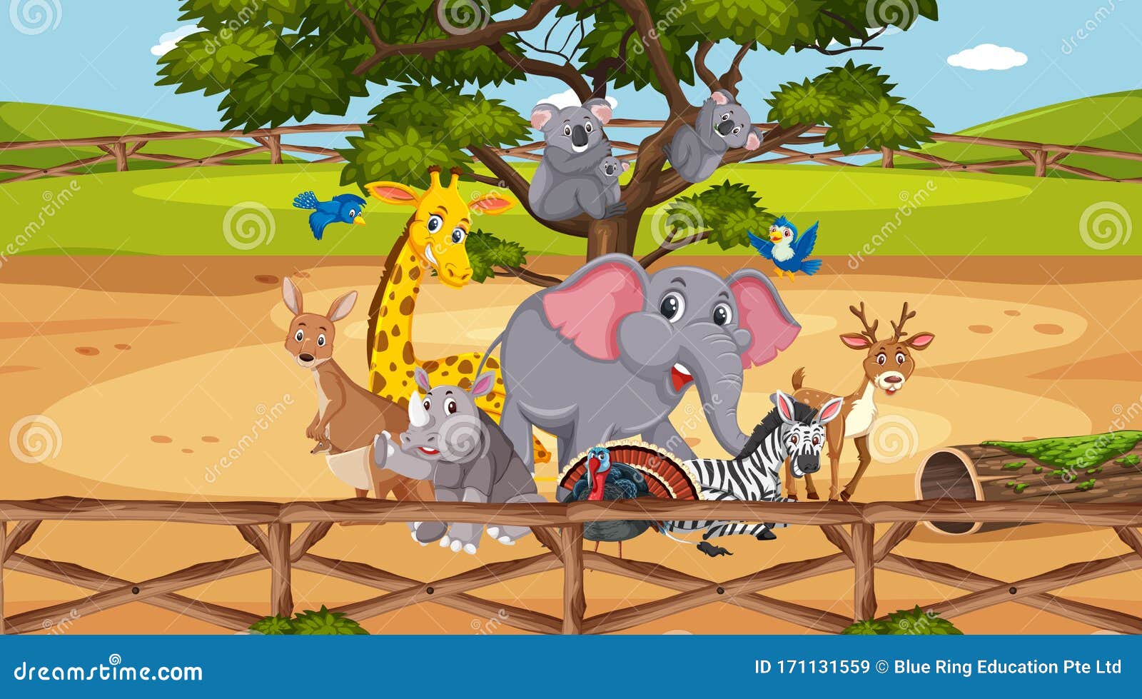 Scene with Wild Animals in the Zoo at Day Time Stock Image - Image of ...