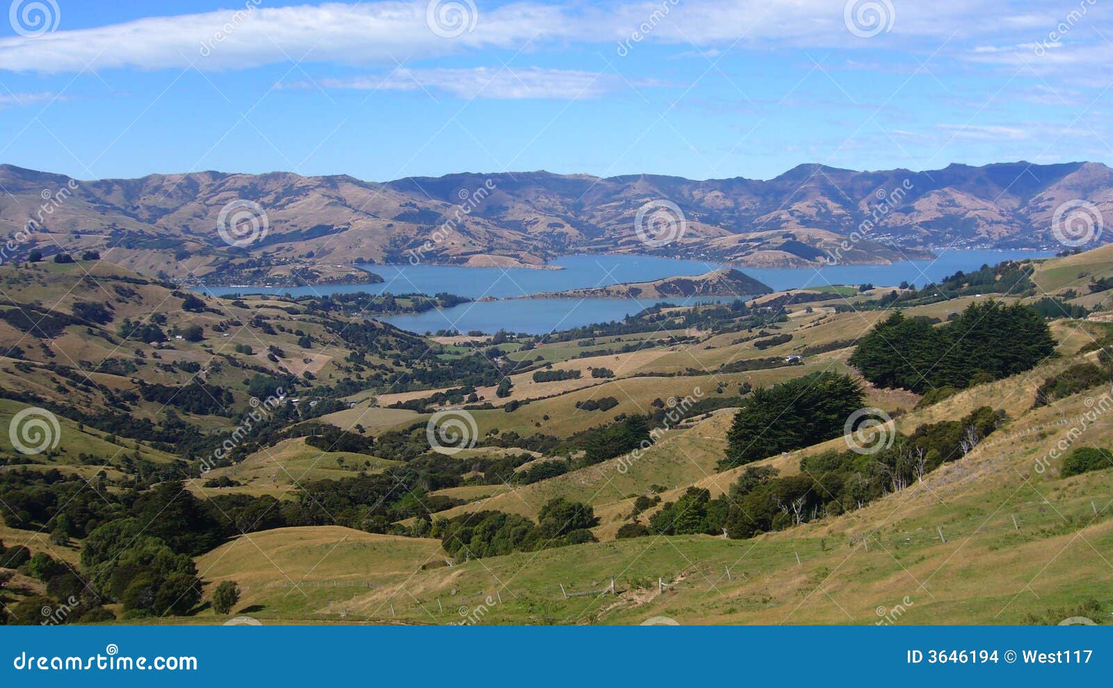 Scenery stock photo. Image of grass, river, maori, akaroa - 3646194