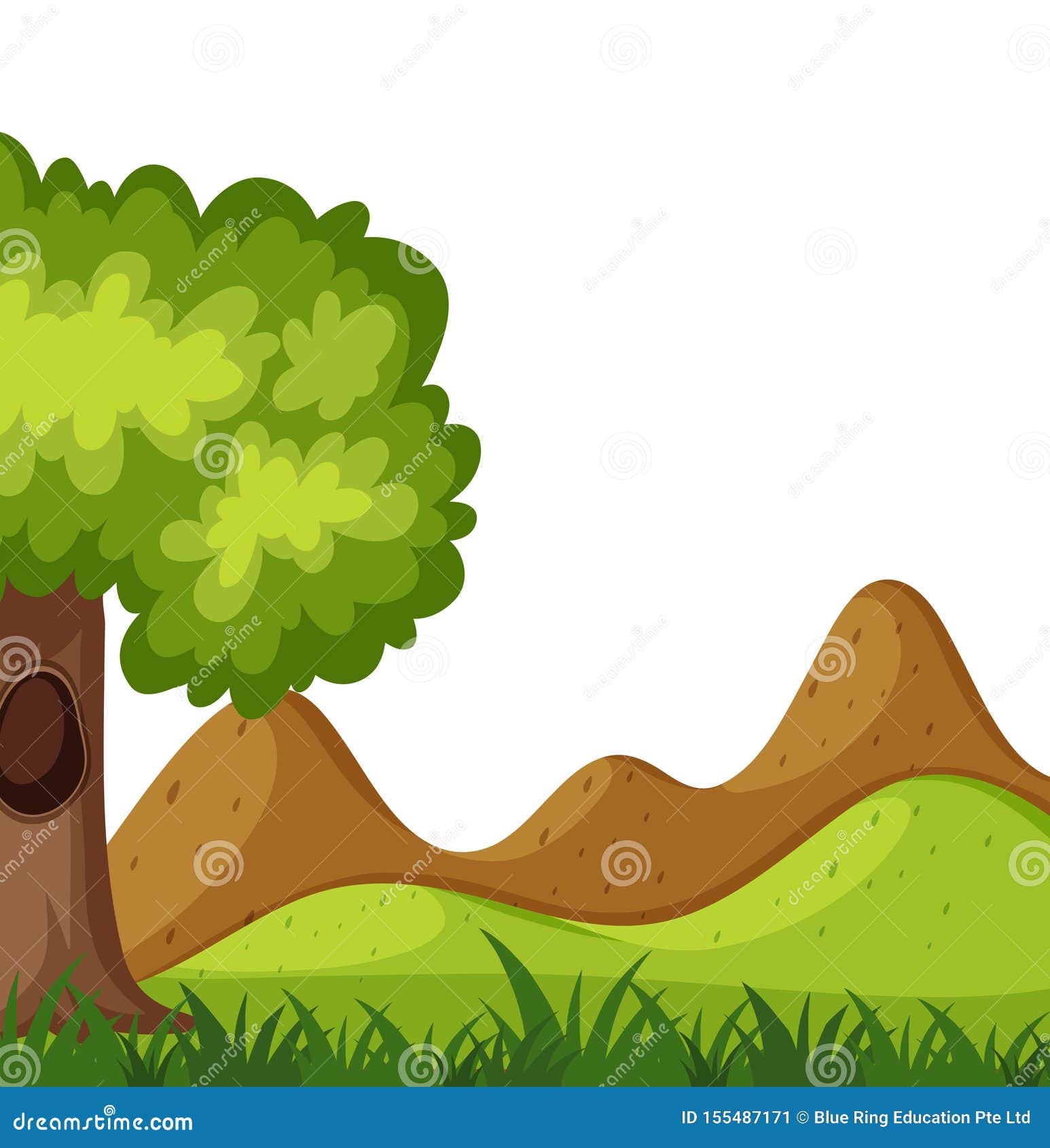 Scenery Background of Small Hills and Green Grass Stock Vector ...