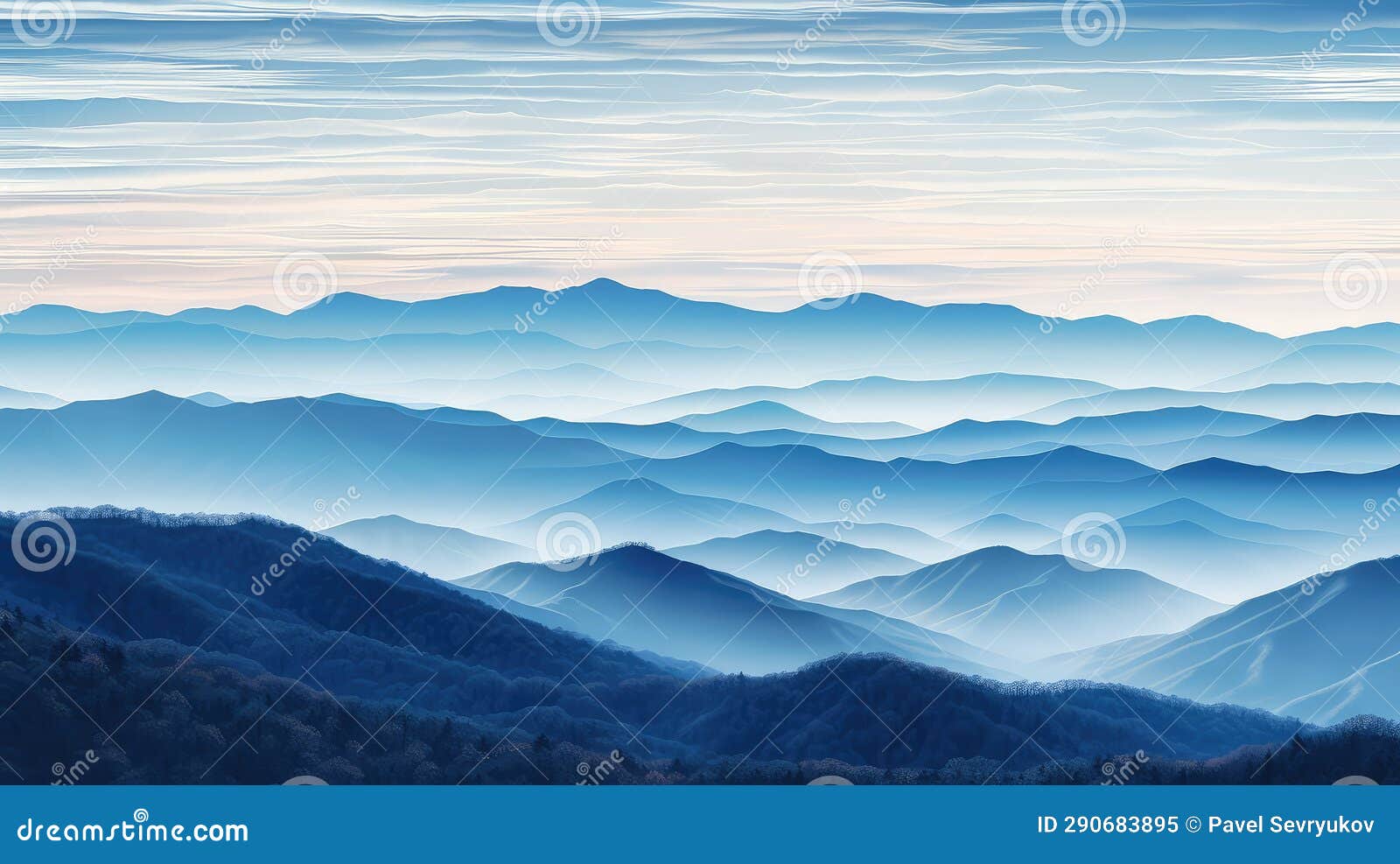 Scenery Blue Ridge Mountains Stock Illustration - Illustration of ...