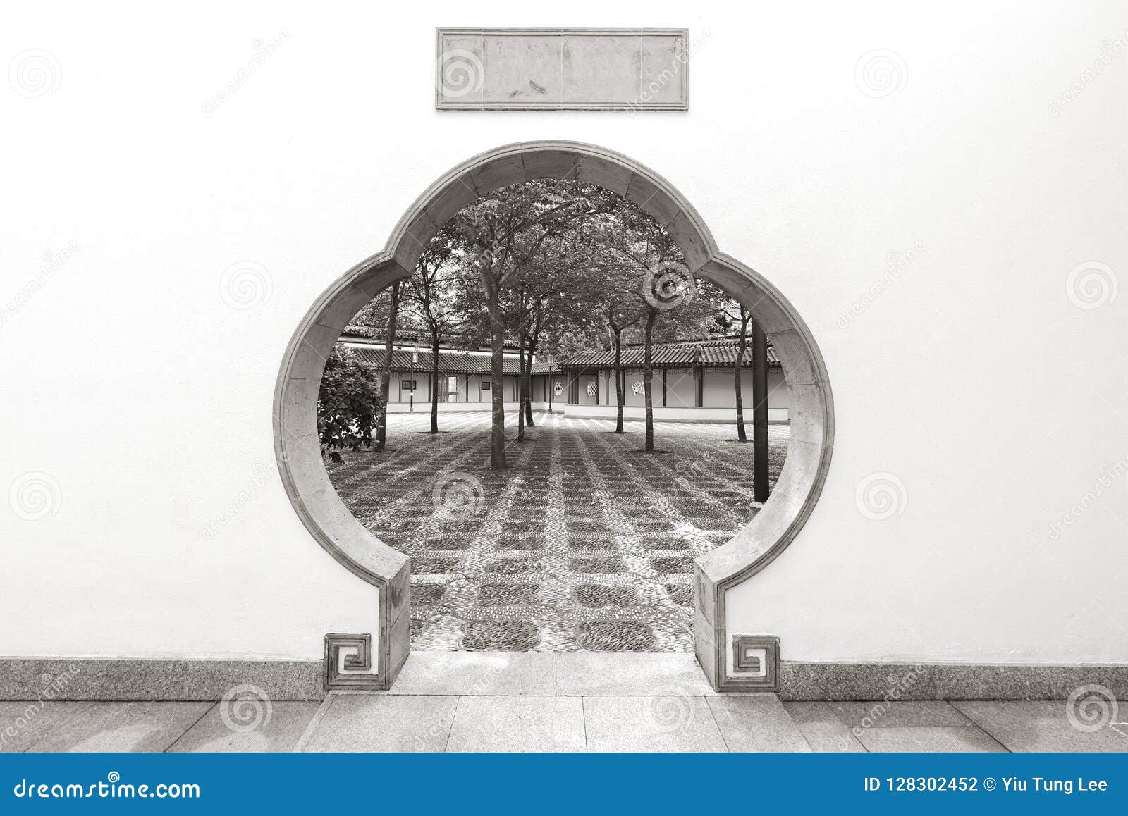 Chinese gate hole stock photo. Image of orient, passthrough - 128302452