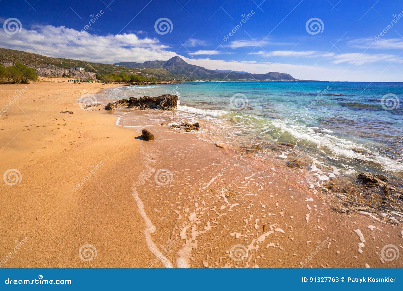 Scenery of Falassarna Beach on Crete Stock Image - Image of beach ...