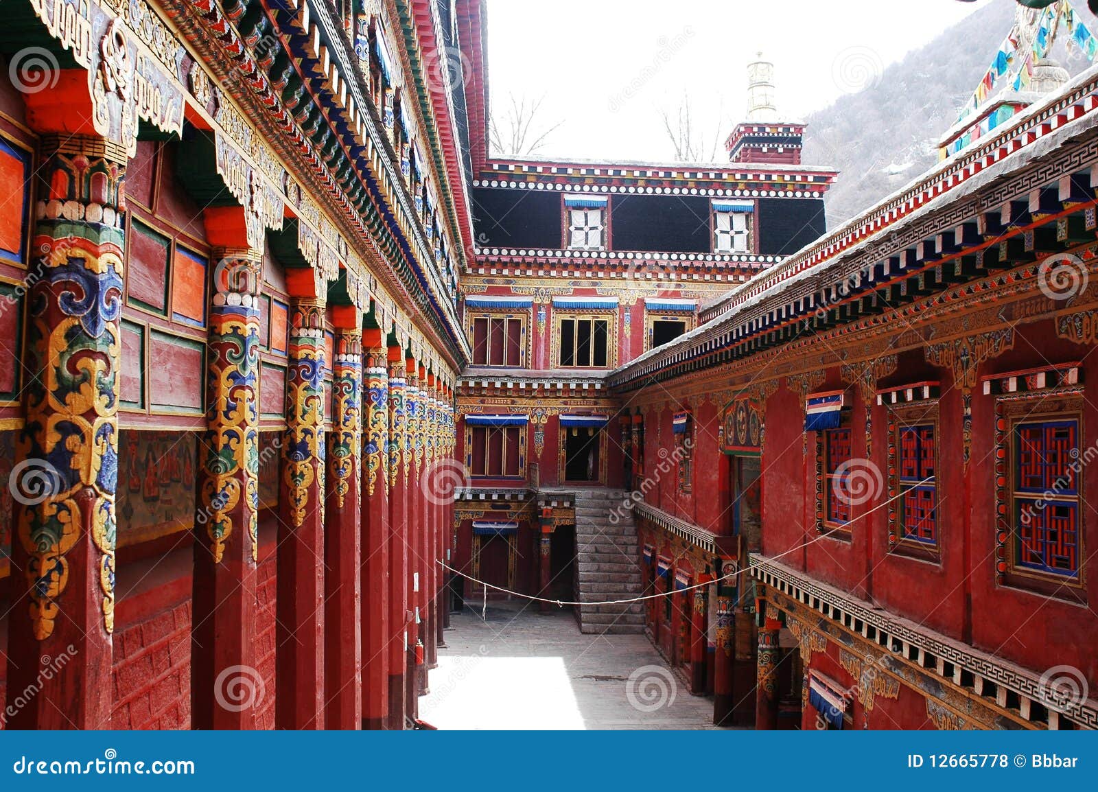 Scenery of a Famous Lamasery Stock Photo - Image of reddish, tree: 12665778