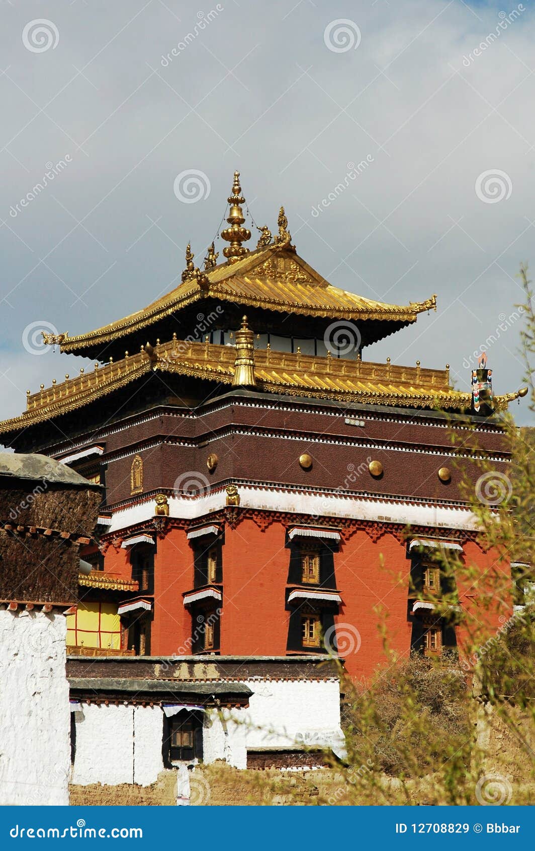 Scenery of a Famous Lamasery in Tibet Stock Image - Image of clouds ...