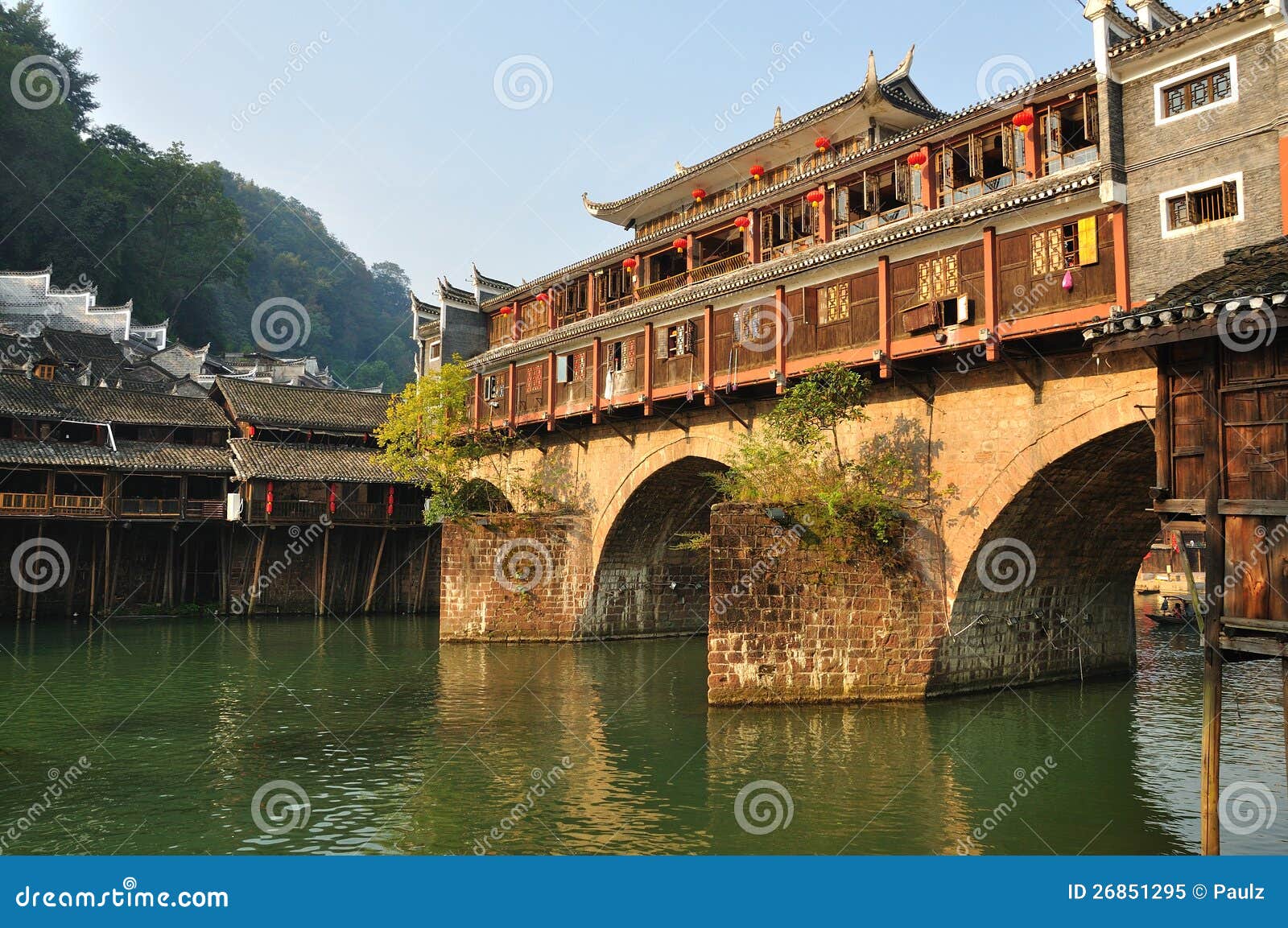 The Scenery of Fenghuang in Hunan,China Stock Image - Image of huang ...