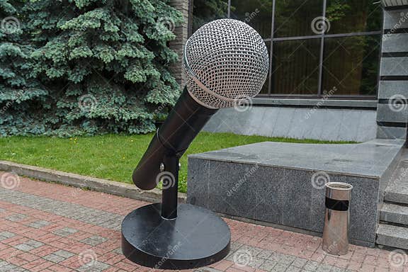 Scenery in the Form of a Large Microphone Stock Image - Image of ...