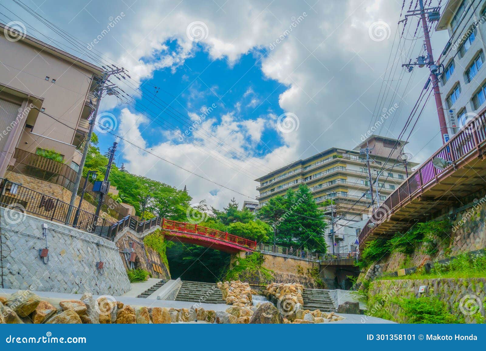 The Scenery of the Hot Spring Town (Arima Onsen Stock Image - Image of ...