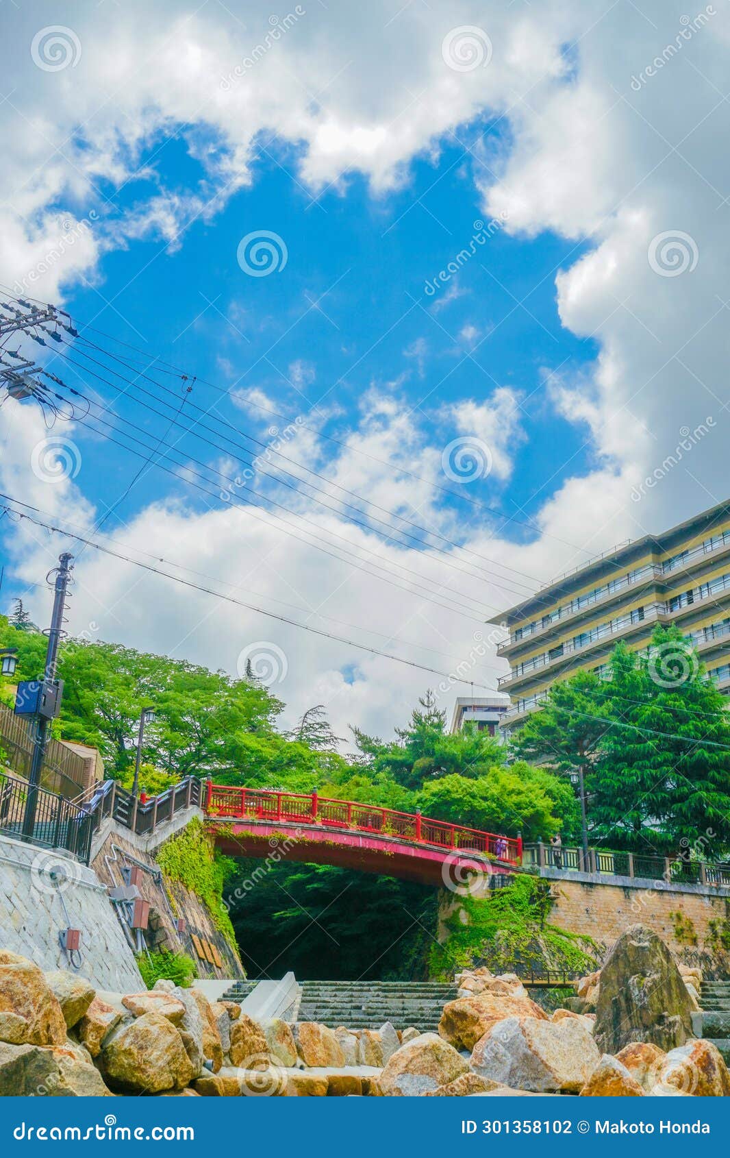 The Scenery of the Hot Spring Town (Arima Onsen Stock Photo - Image of ...
