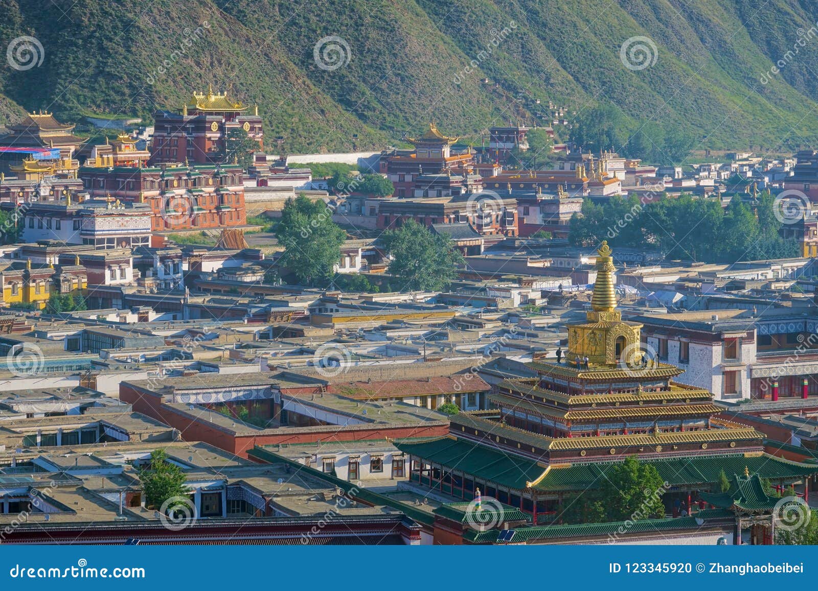 Labrang Lamasery stock photo. Image of buddhist, pagoda - 123345920