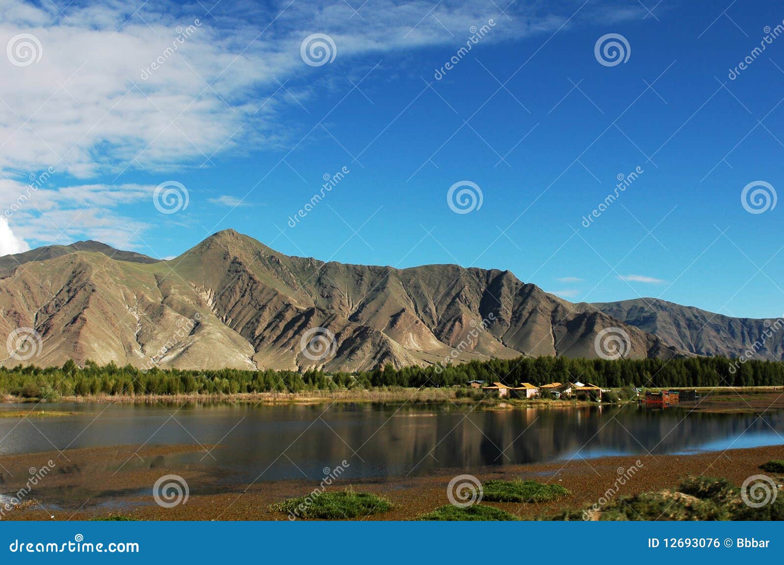 Scenery of the Lhasa river stock photo. Image of blue - 12693076