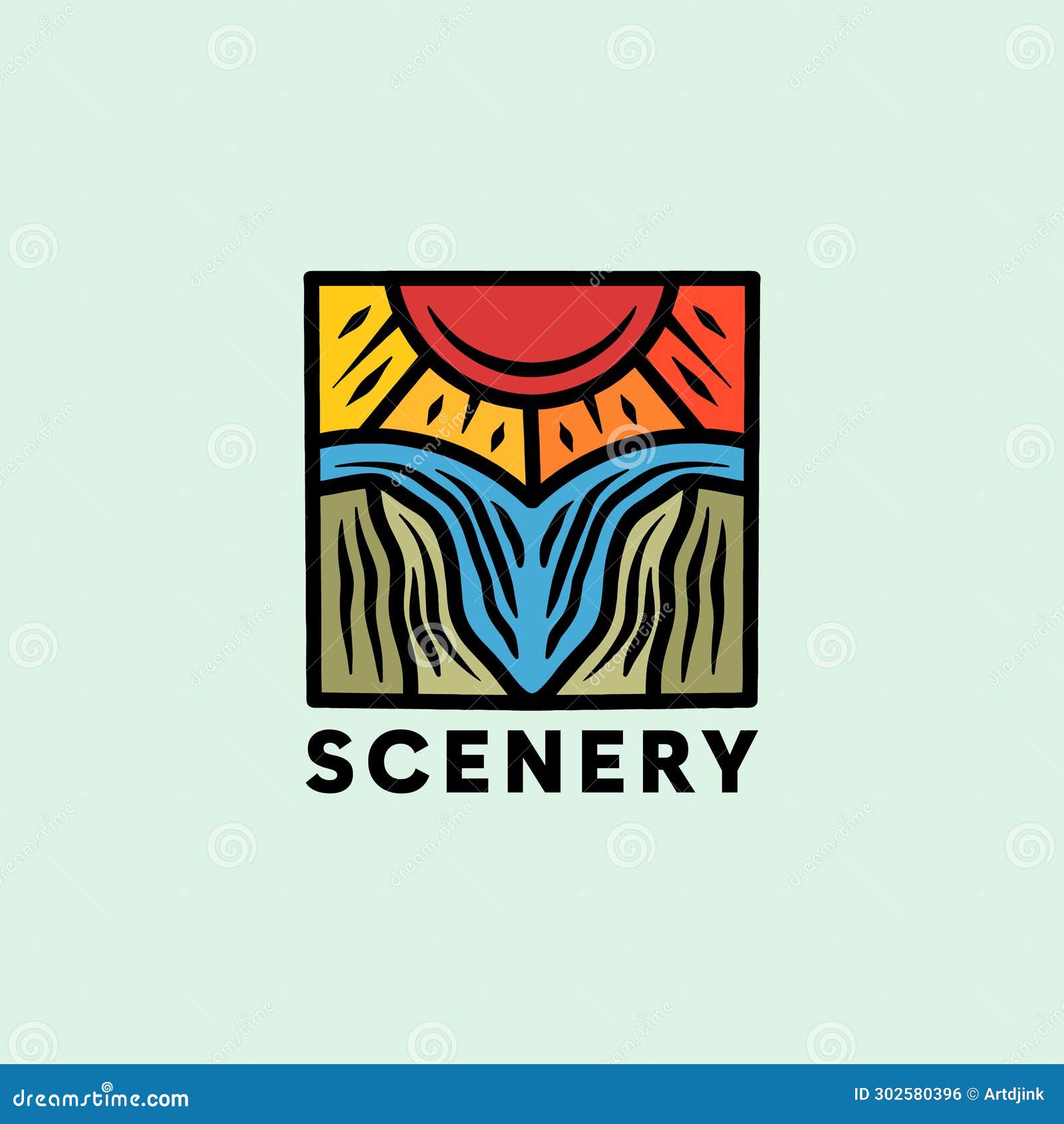 Scenery Logo Symbol Design Illustration Vector Icon Emblem Stock ...