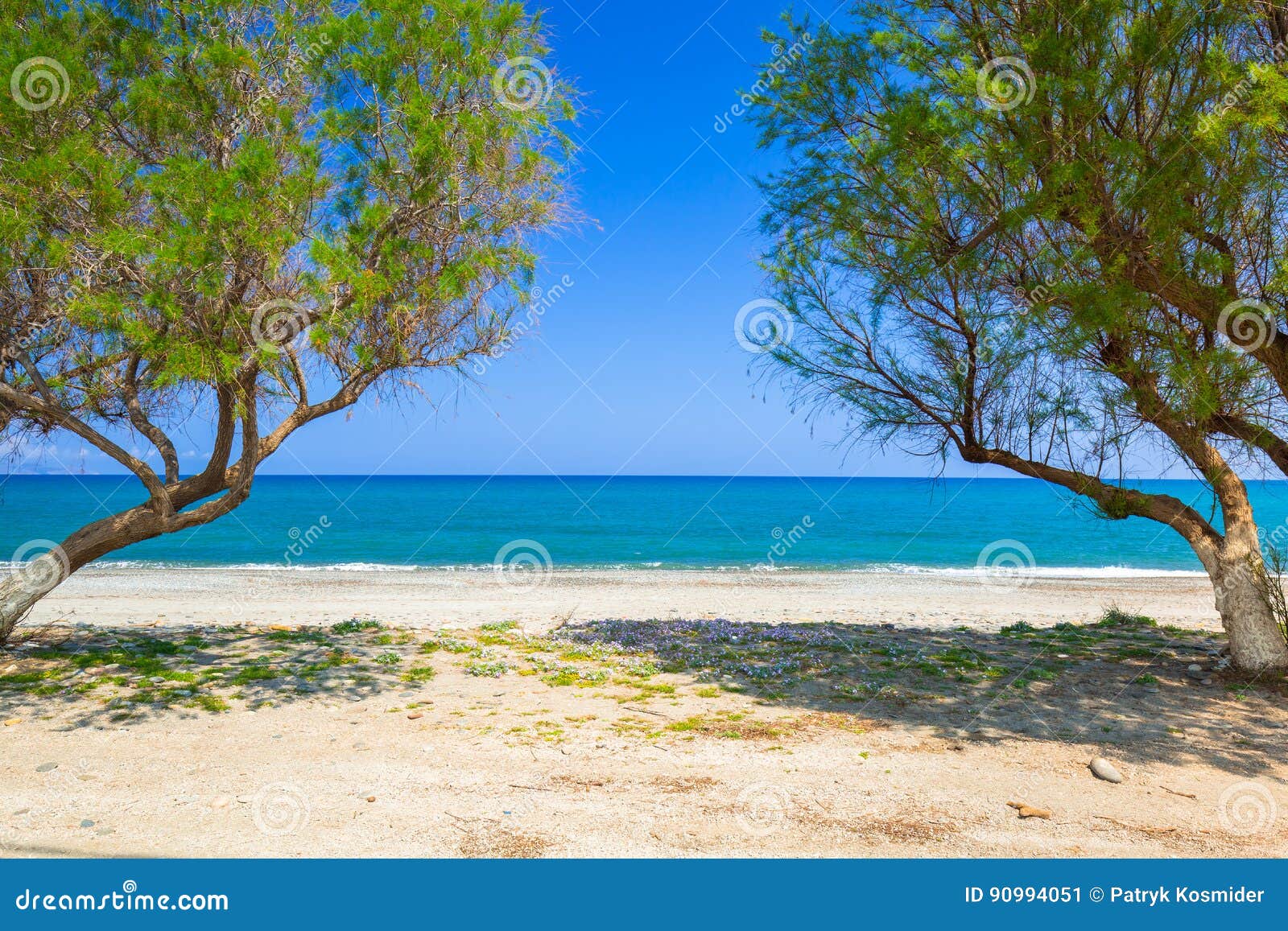 Scenery of Maleme Beach on Crete Stock Image - Image of rock ...