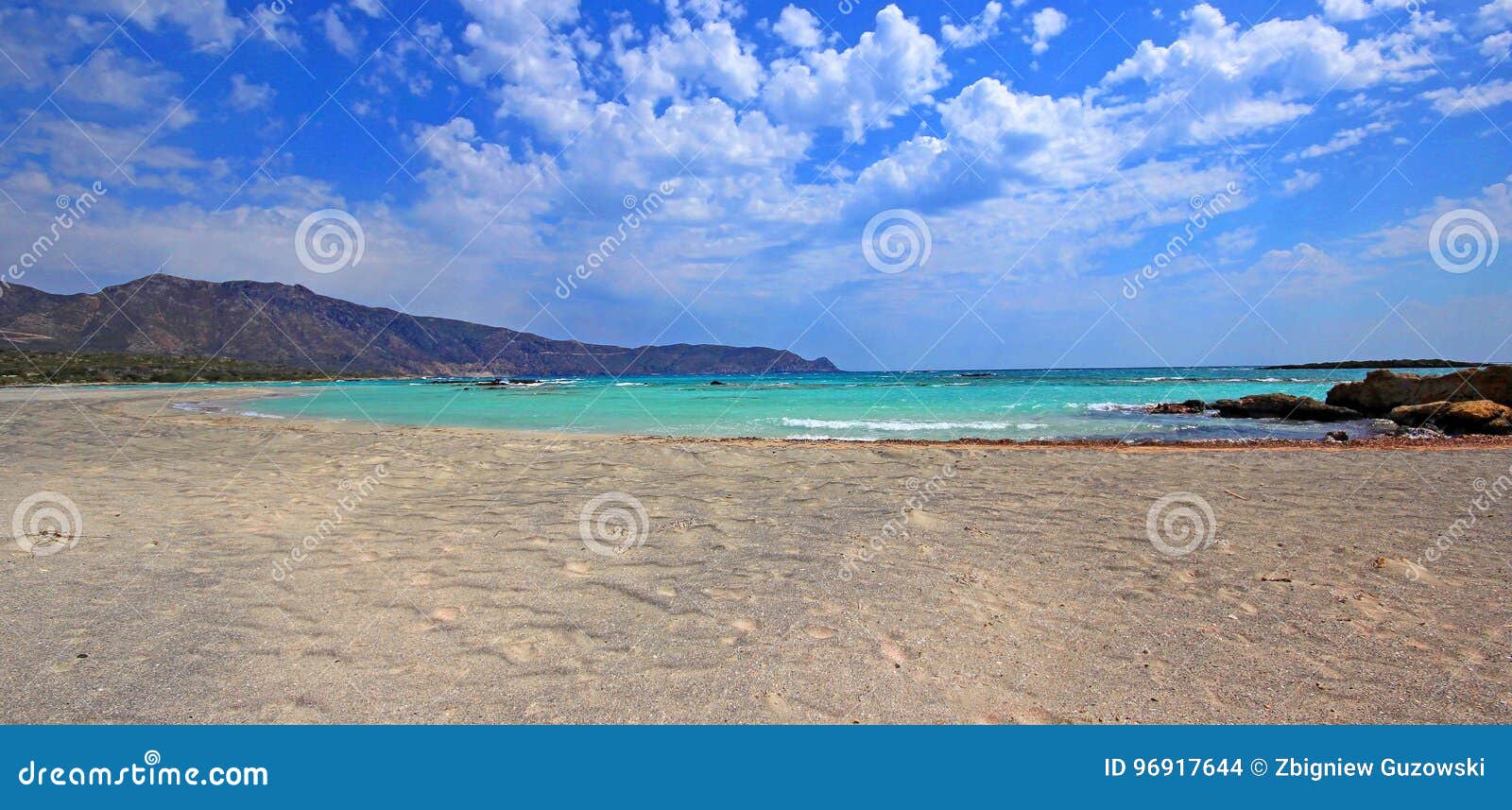 Scenery of Maleme Beach on Crete, Greece Stock Photo - Image of ...