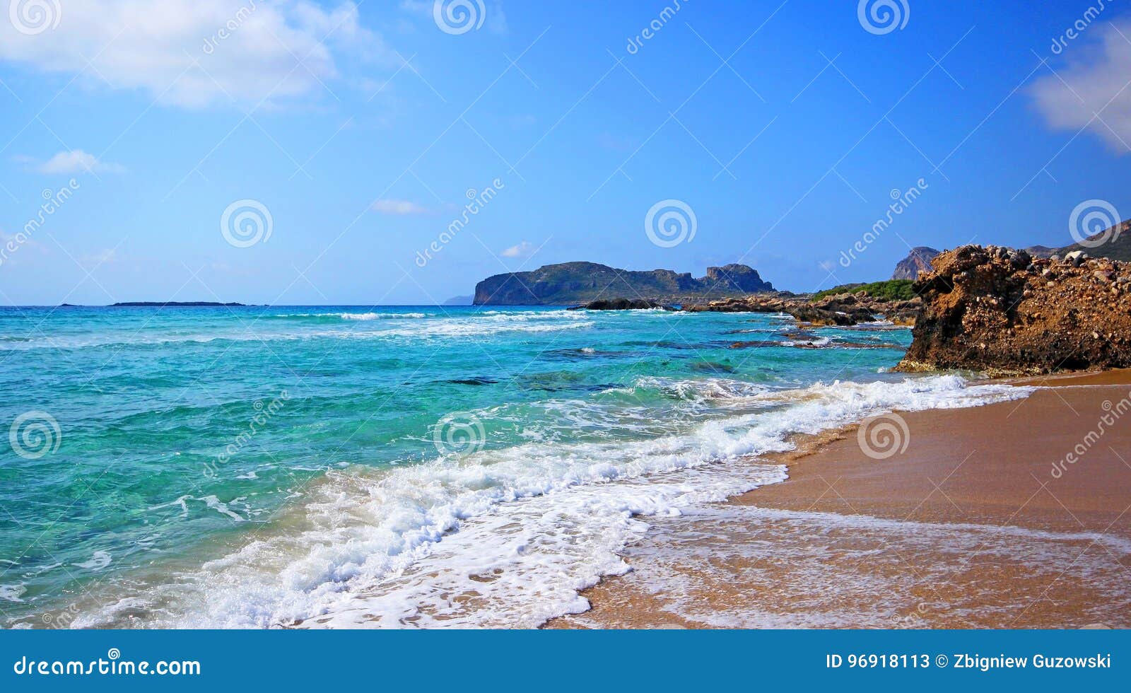 Scenery of Maleme Beach on Crete, Greece Stock Image - Image of ...